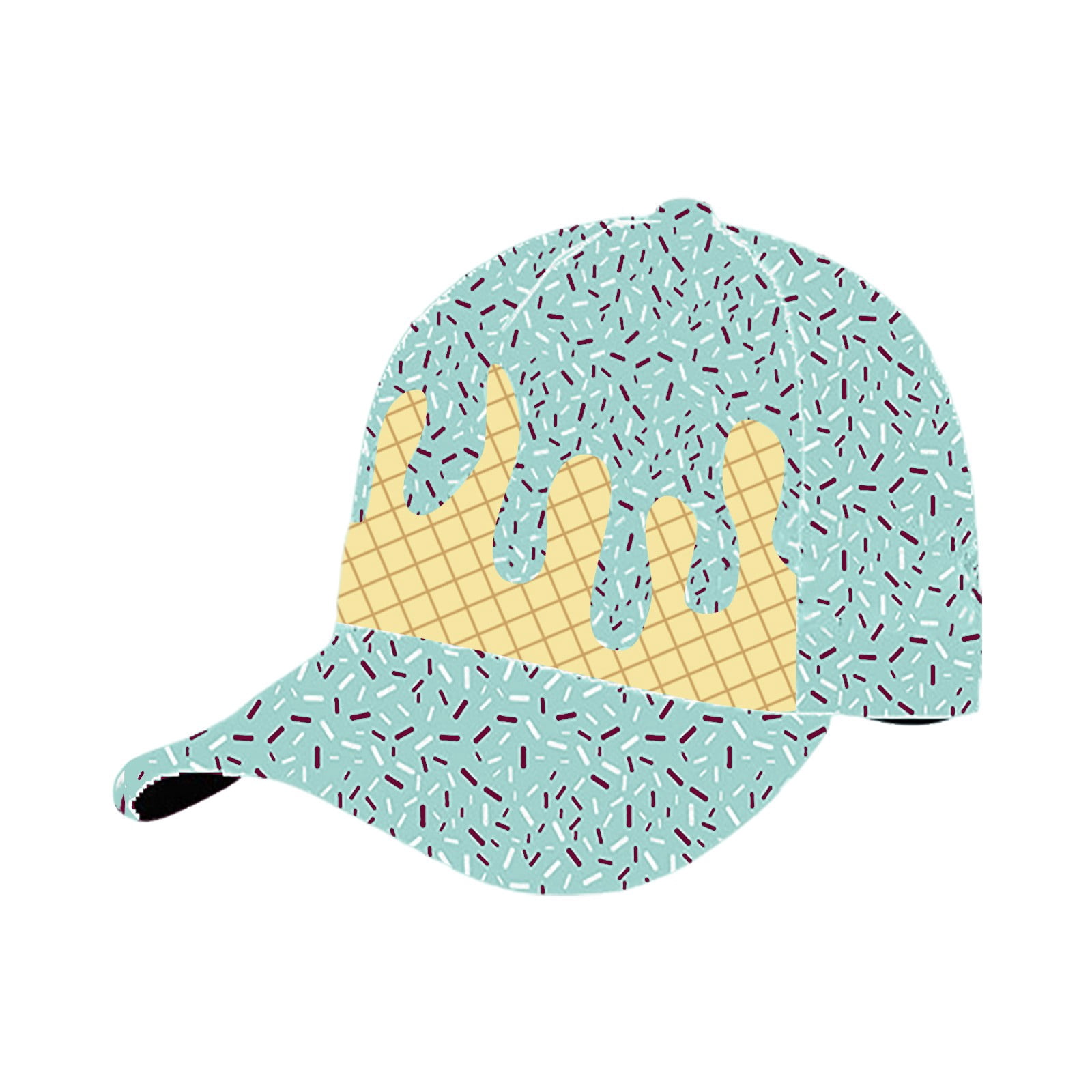 Baseball Cap Women Ice Cream Graphic Summer Print Sun Hat Trendy Flat ...