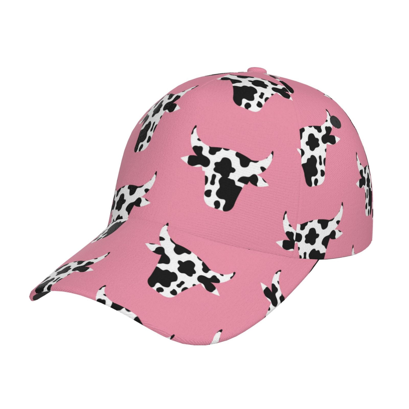 Baseball Cap Women Men- Artistic Cartoon Cow Print Head Adjustable for ...