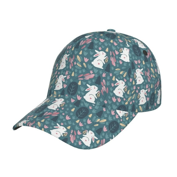 Baseball Cap Women Men- Bohemian Cute Rabbit Flower Tree Adjustable for ...