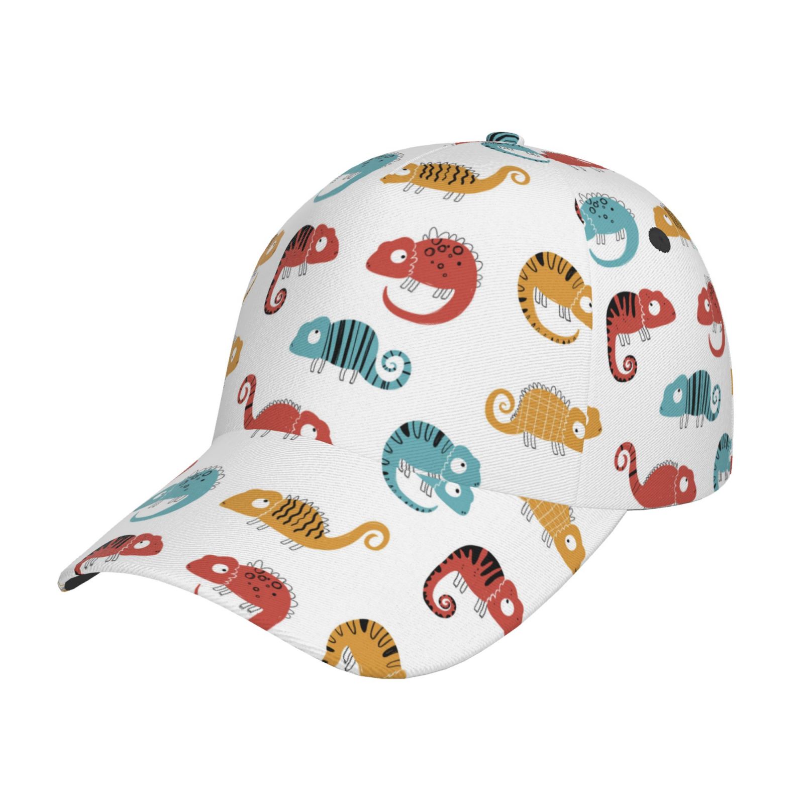 Baseball Cap Women Men- Cartoon Cute Chameleon Lizard_A Adjustable for ...