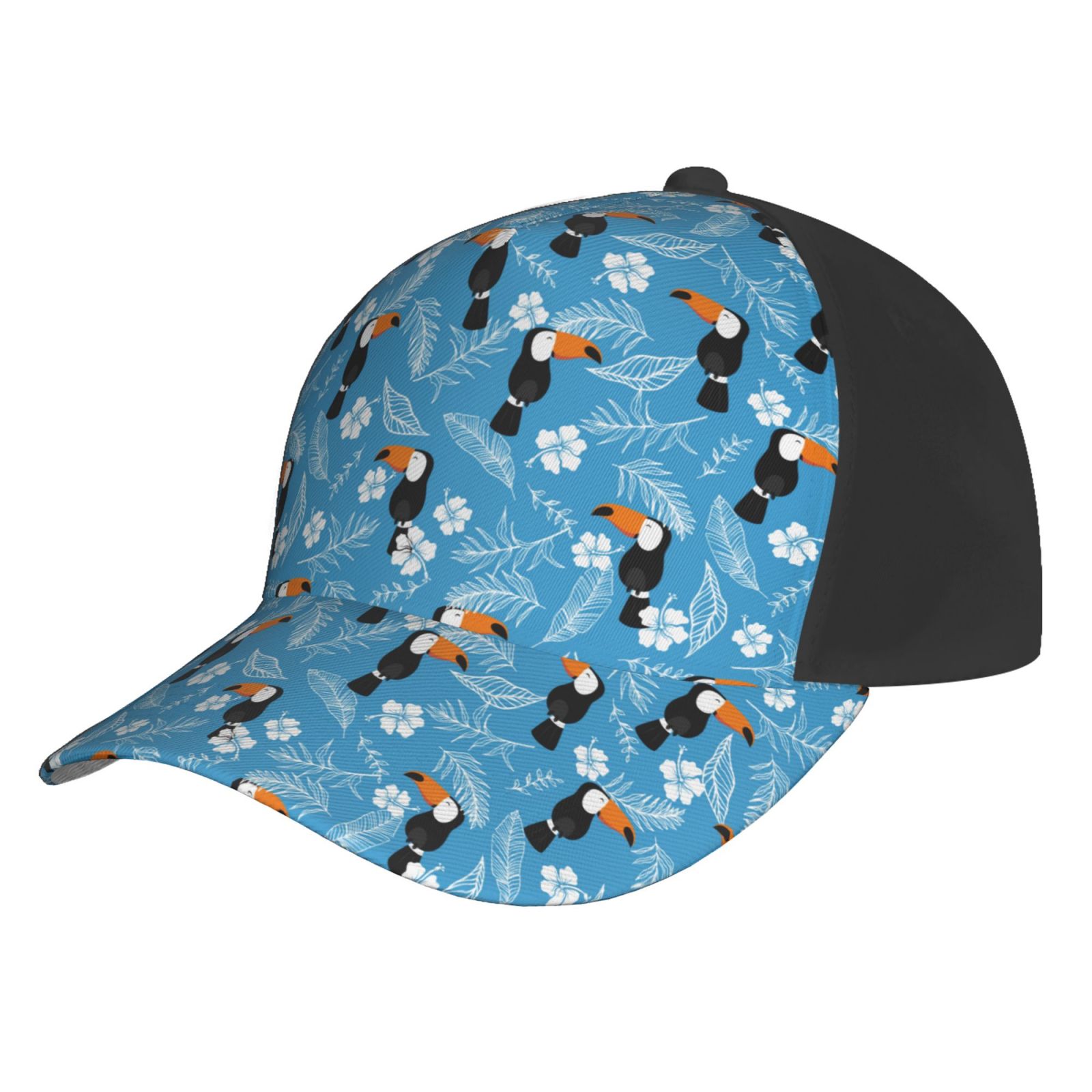 Baseball Cap Women Men - Cartoon Cute Toucan Leaves Blue Adjustable Dad ...