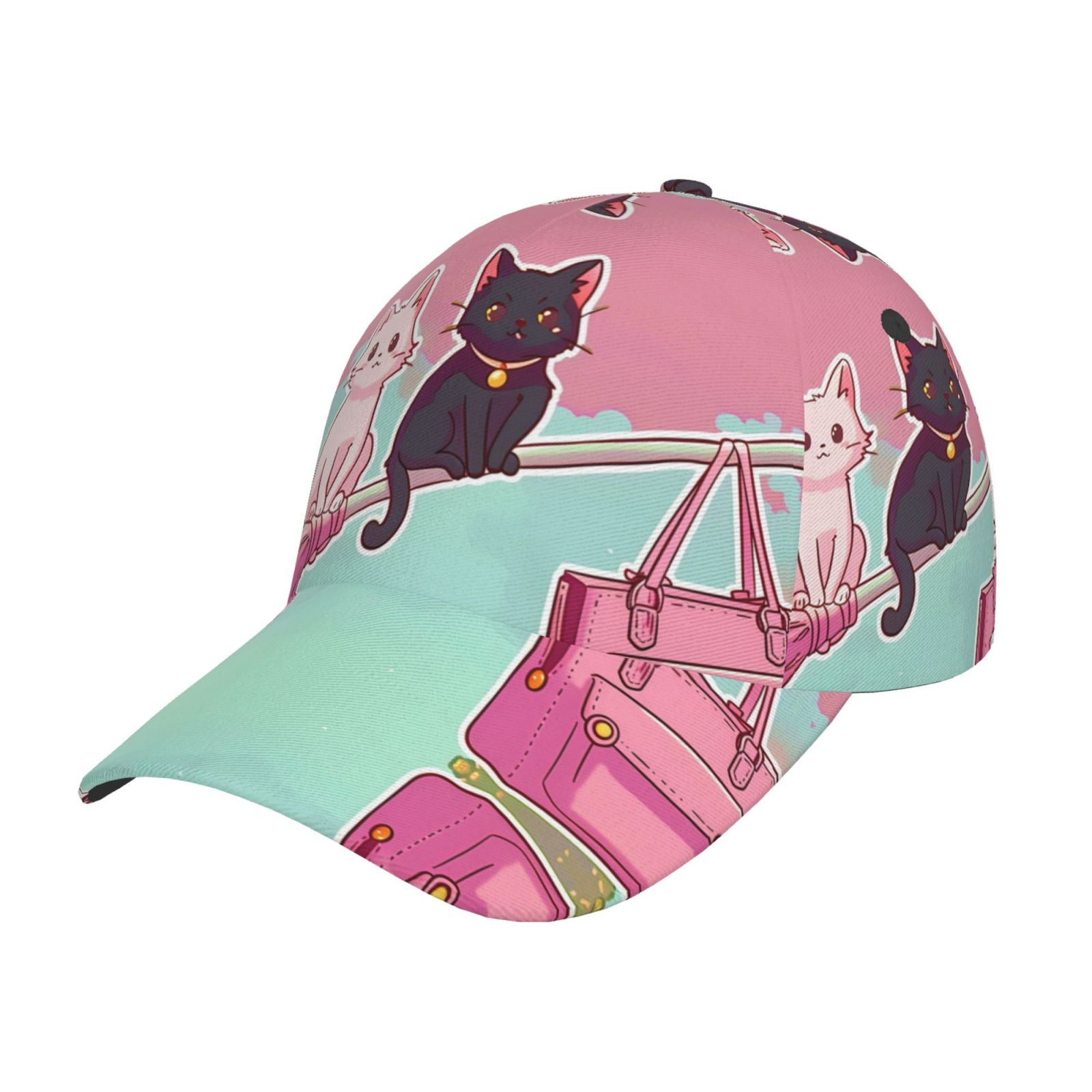 Baseball Cap Women Men, Cats On Broomstick Adjustable Hat for Baseball ...