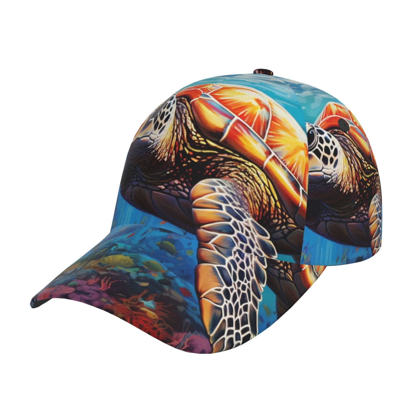Baseball Cap Women Men- Colorful Underwater Sea Turtle Adjustable for ...
