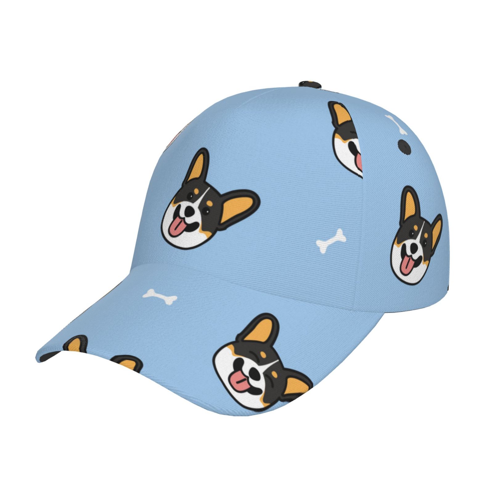Baseball Cap Women Men- Corgi Dog Blue Adjustable for Baseball Hat ...