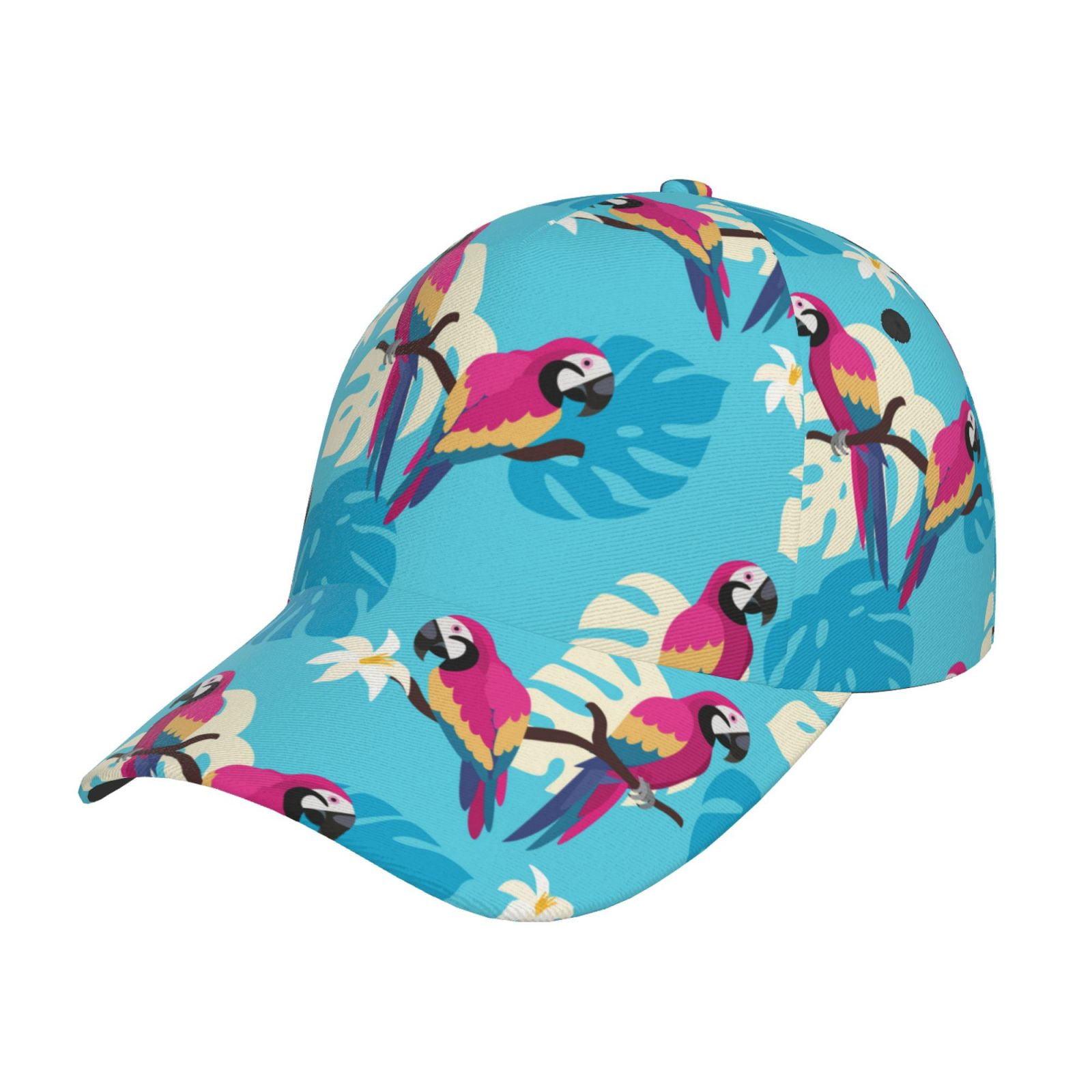 Baseball Cap Women Men- Cute Colorful Macaw Monstera Adjustable for ...
