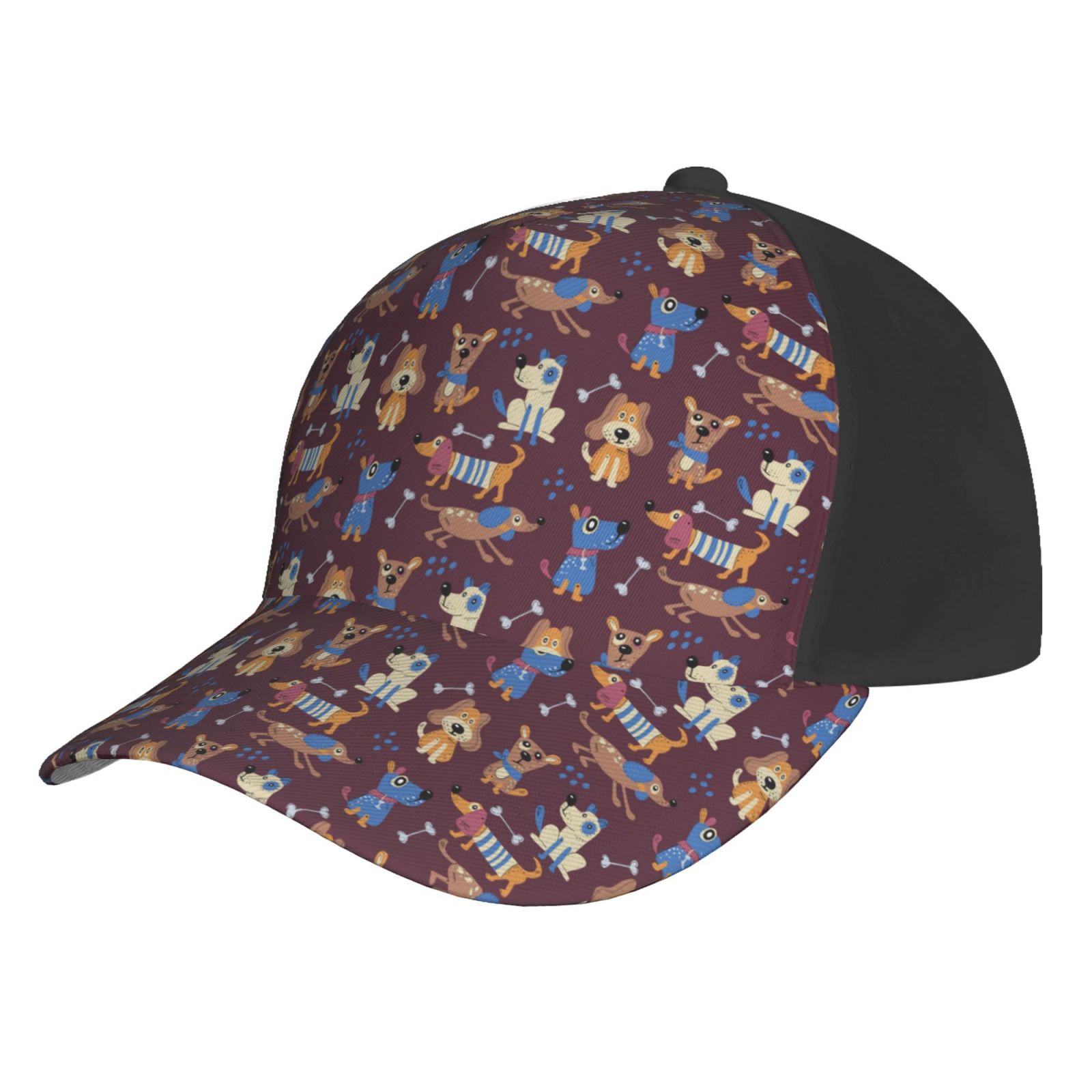 Baseball Cap Women Men - Cute Dog Puppy Bone Adjustable Dad Hat ...