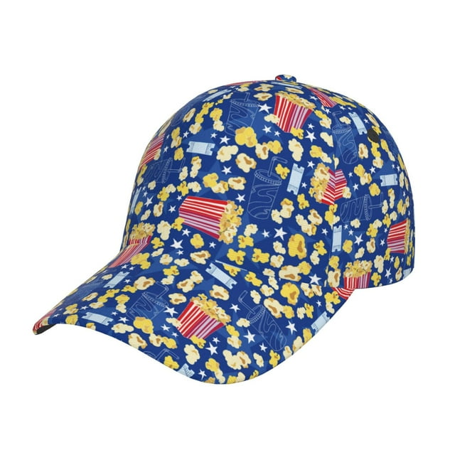 Baseball Cap Women Men- Cute Popcorn No.1001 Adjustable for Baseball ...