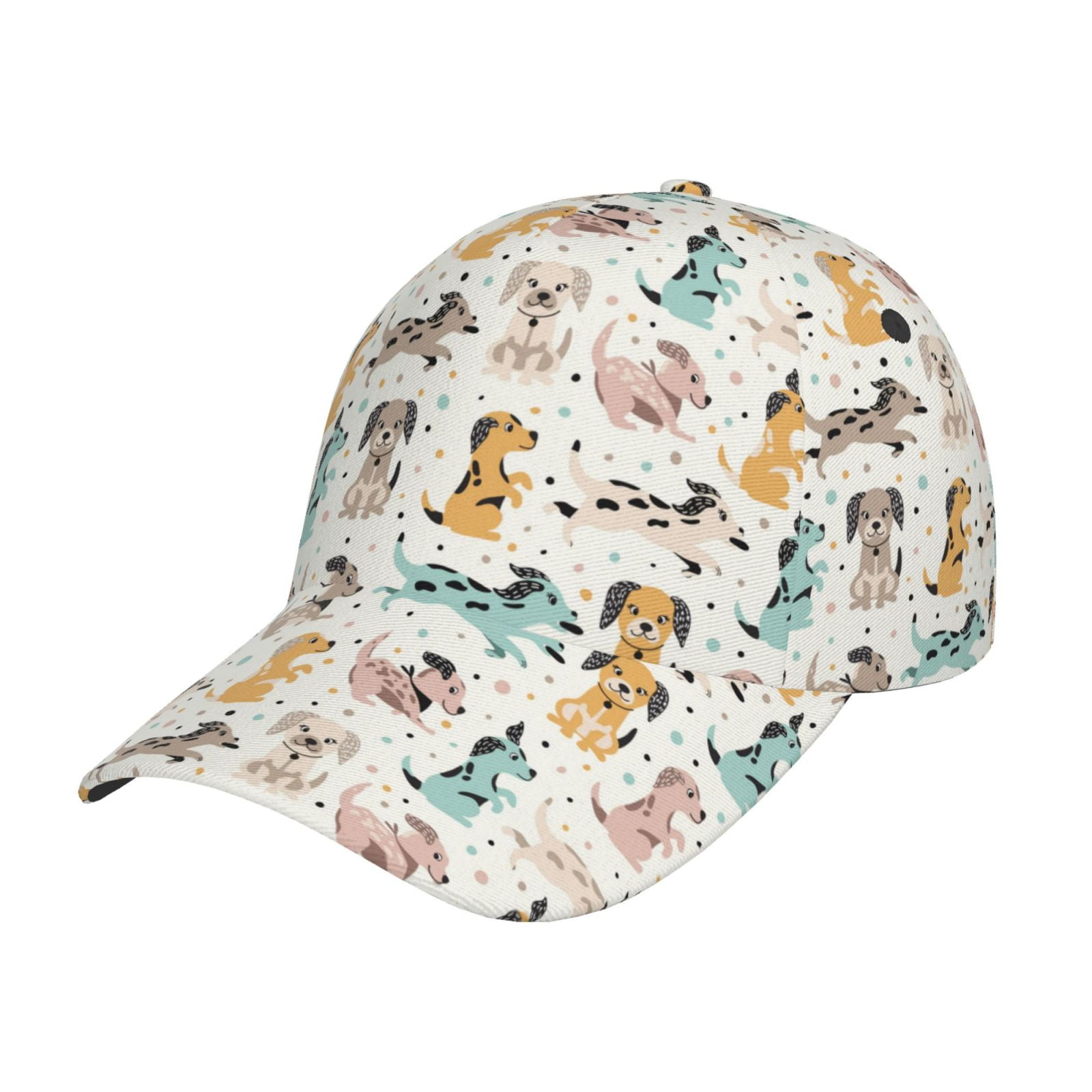 Baseball Cap Women Men- Cute Spotted Dog colorful Adjustable for ...