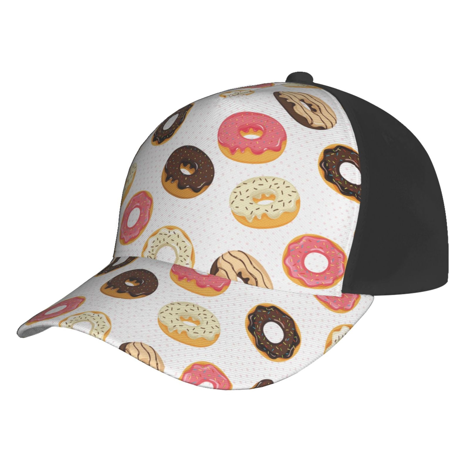 Baseball Cap Women Men - Donut Print White Polka Dots Adjustable Dad ...