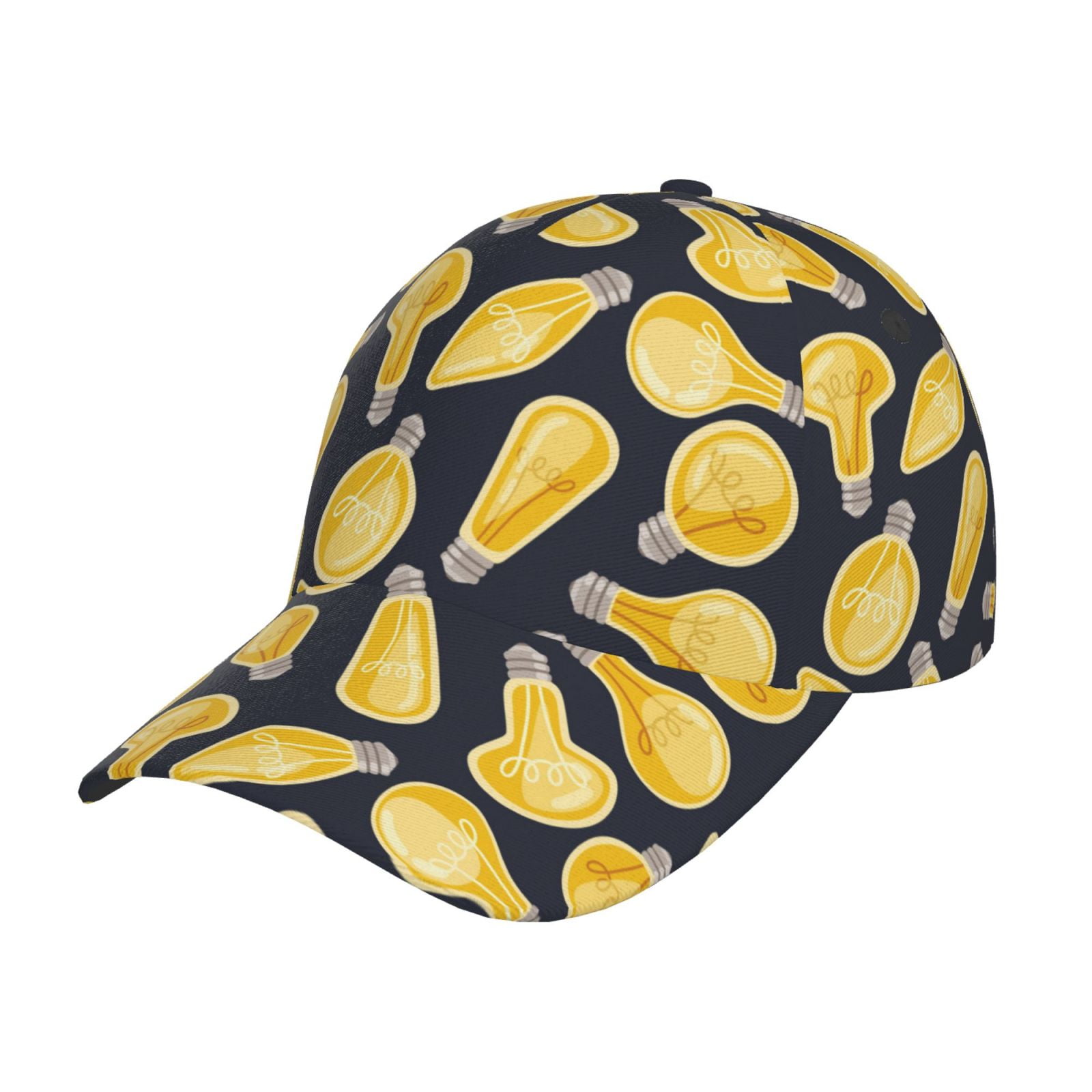 Baseball Cap Women Men- Light Bulb Print Adjustable for Baseball Hat ...