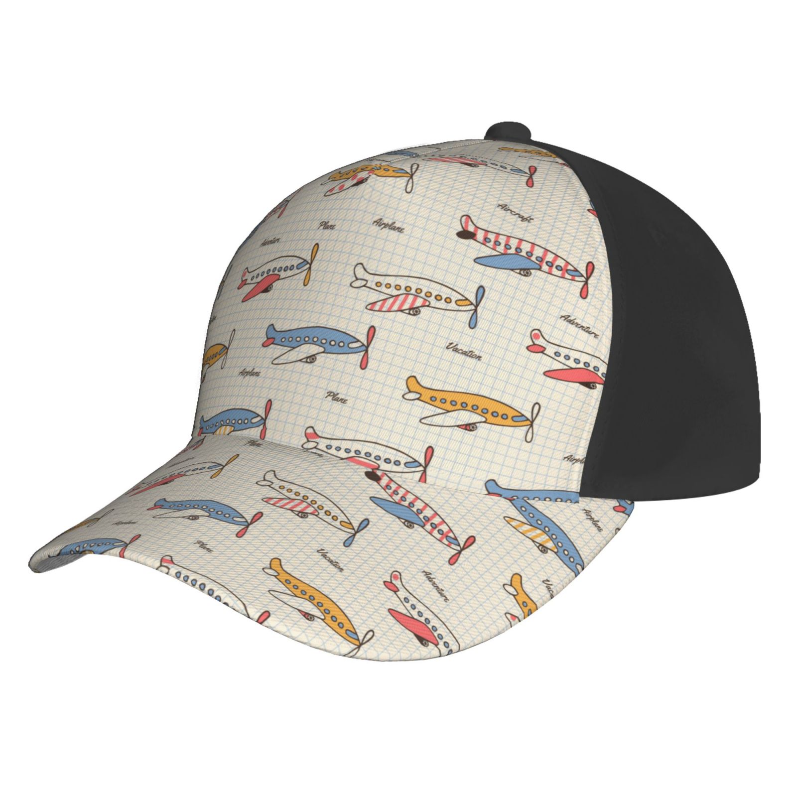 Baseball Cap Women Men - Striped Vintage Planes Adjustable Dad Hat ...