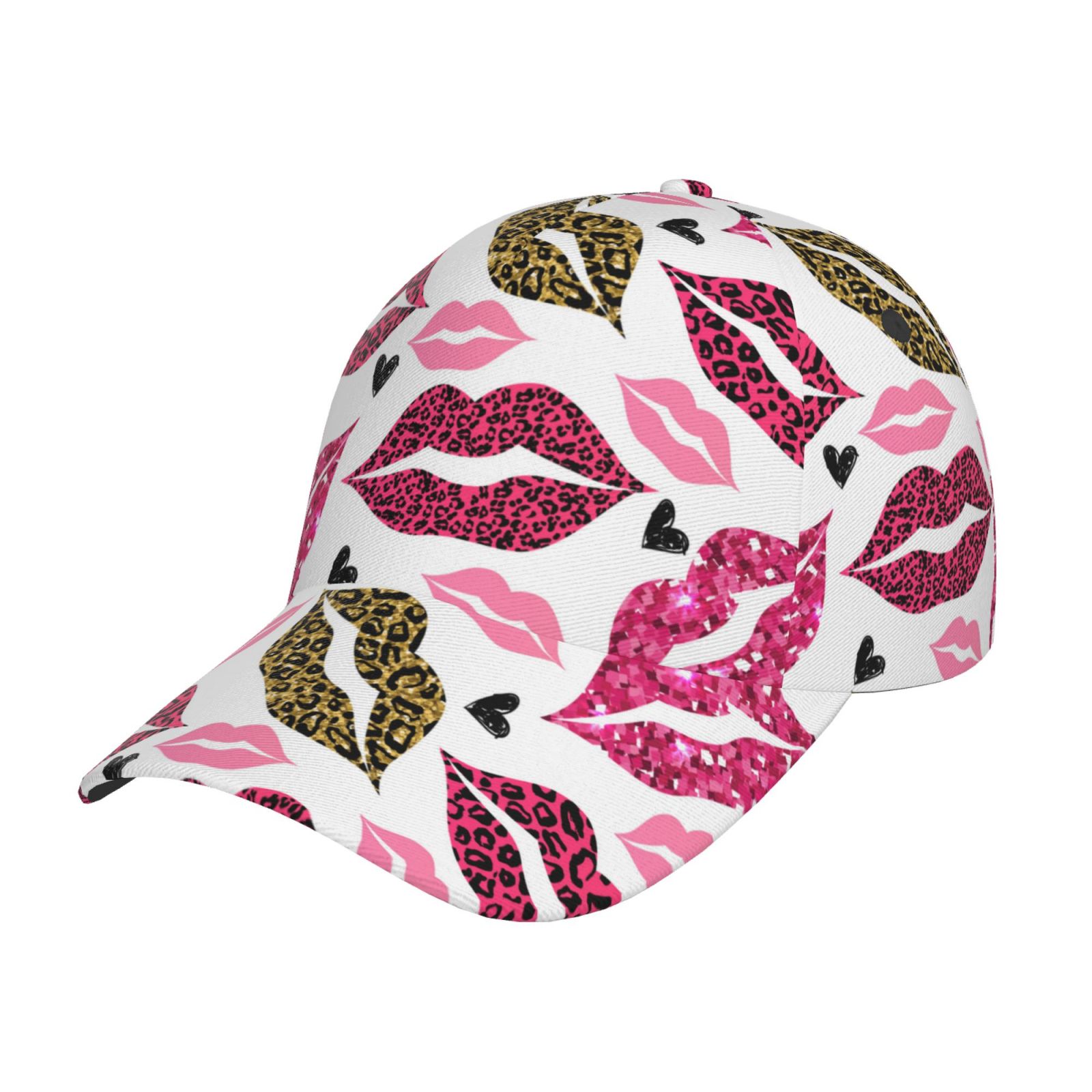 Baseball Cap Women Men- fashion Glitter Leopard lips Adjustable for ...