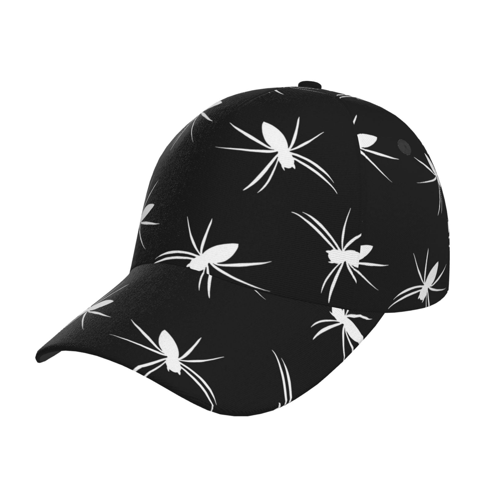 Baseball Cap Women Men- white spider doodle black Adjustable for ...