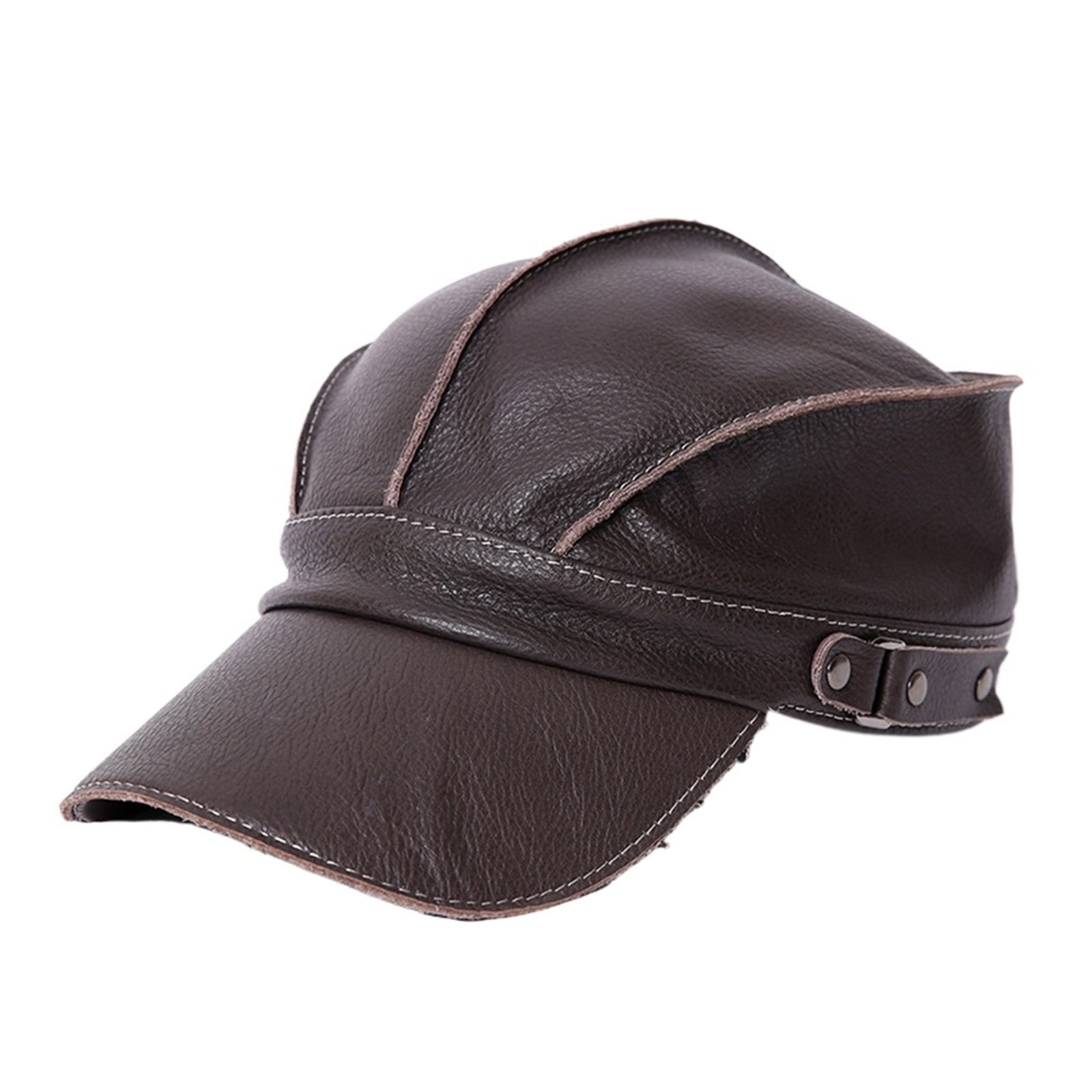 Baseball Cap Women Red Genuine Cow Leather Caps Ivy Female Adjustable ...