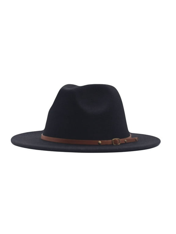 Keevoom Fedora Hats for Men Women Vintage Wide Brim Felt Panama Hats ...