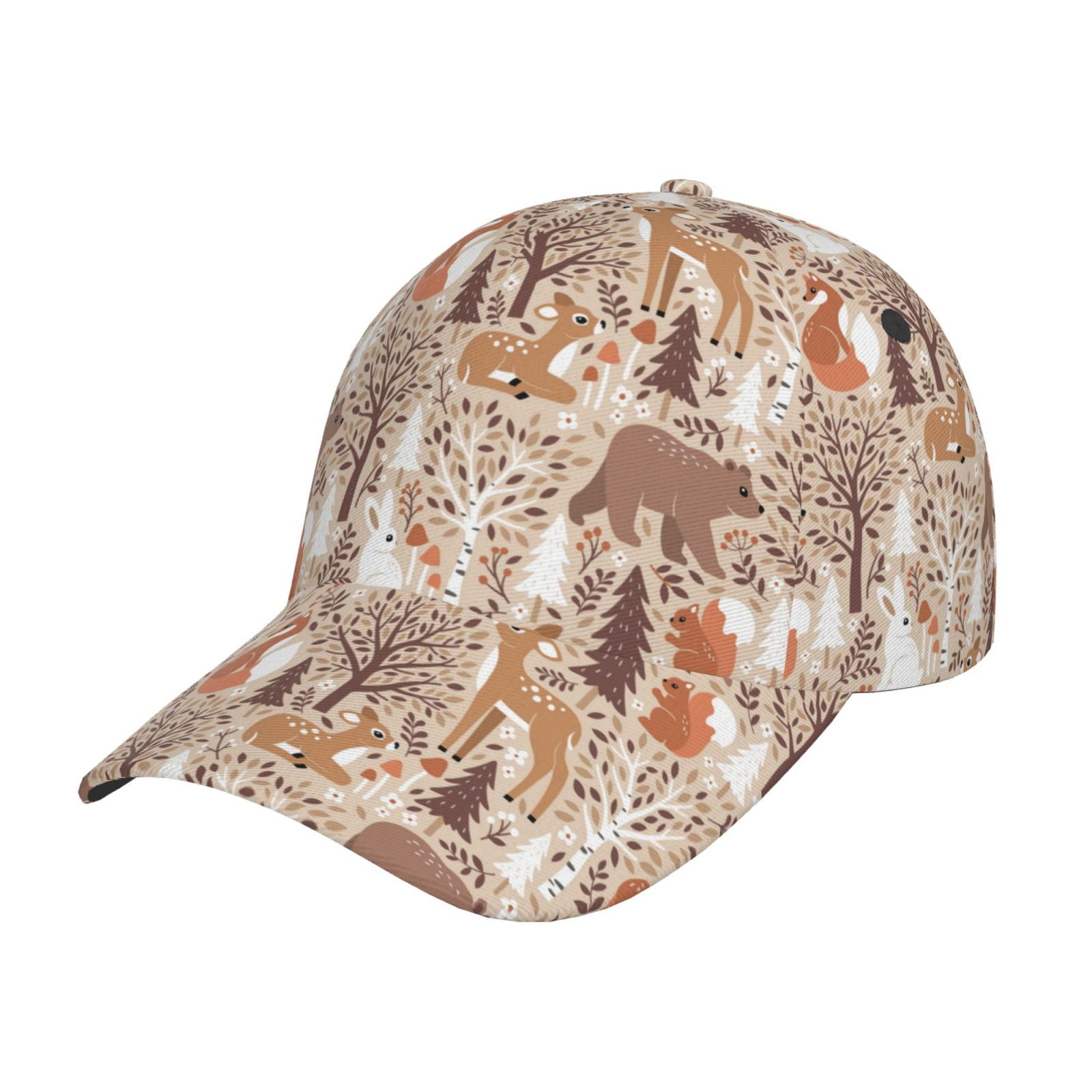 Baseball Cap - Woodland Animals in Neutral Tones Hats for Men Women Low ...