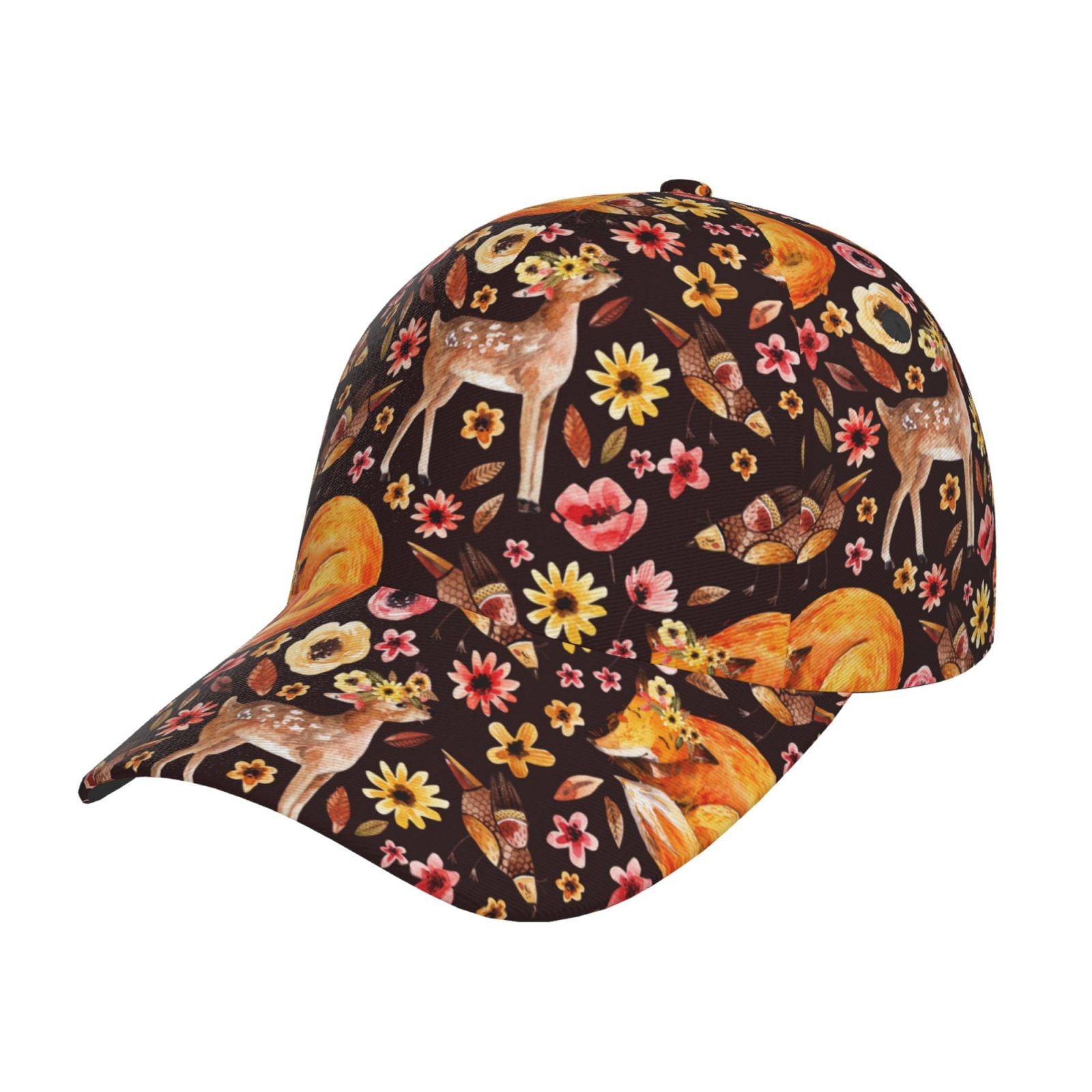 Baseball Cap - Woodland Creatures Floral Hats for Men Women Low Profile ...