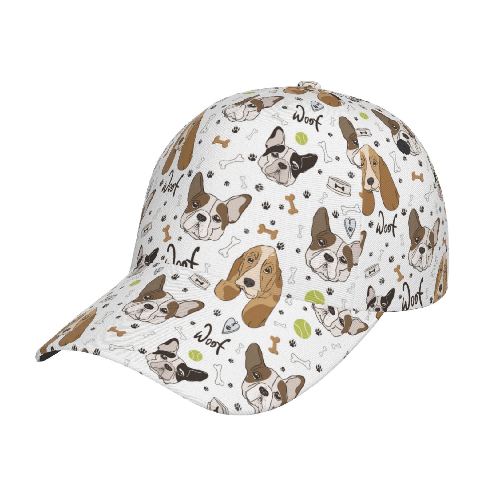 Baseball Cap - Woof Cute Dog Puppy Adjustable Size Hats For Men And ...