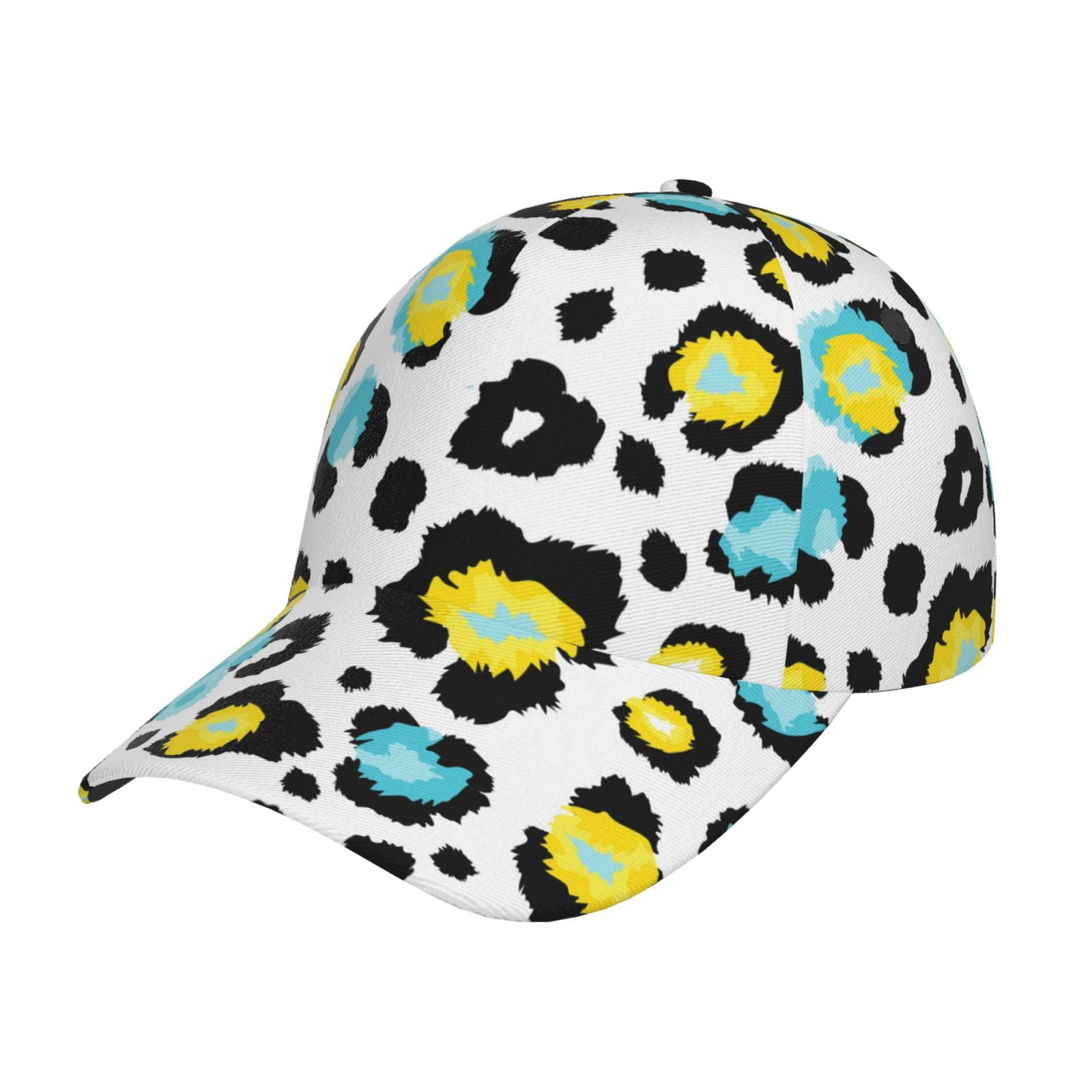 Baseball Cap - Yellow Blue Leopard Print Hats for Men Women Low Profile ...