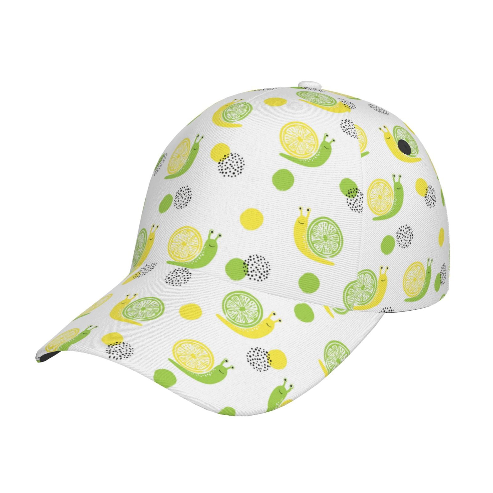 Baseball Cap, Yellow Green Lemon Snail Hats For Men Women Low Profile ...