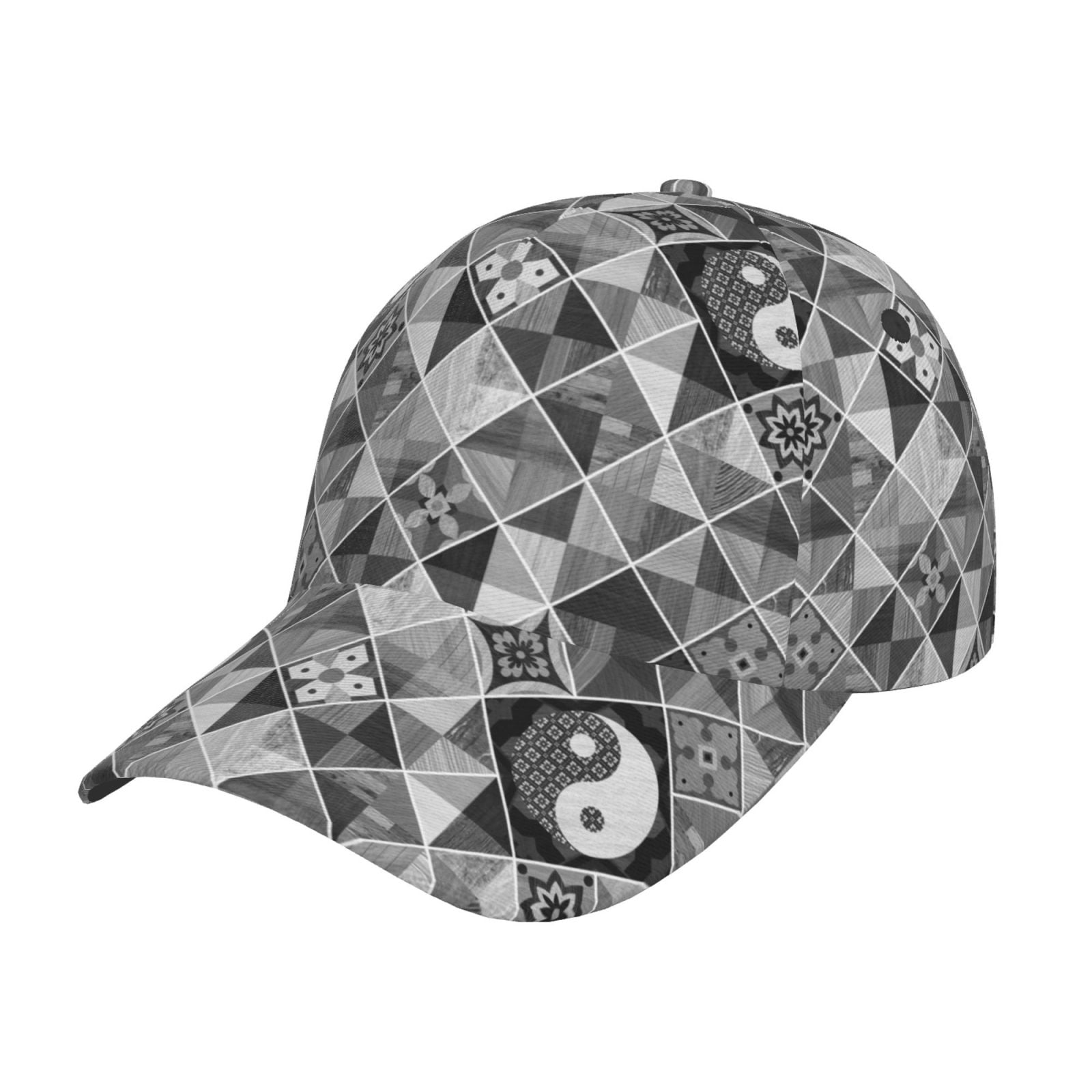 Baseball Cap - Yin Yang With Black And White Adjustable Size Hats for ...