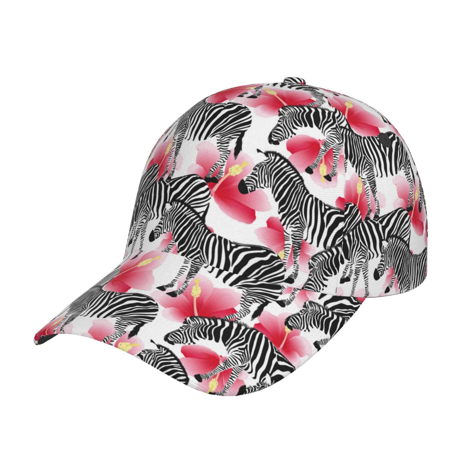 Baseball Cap - Zebra pink hibiscus flower Adjustable Size Hats for Men ...