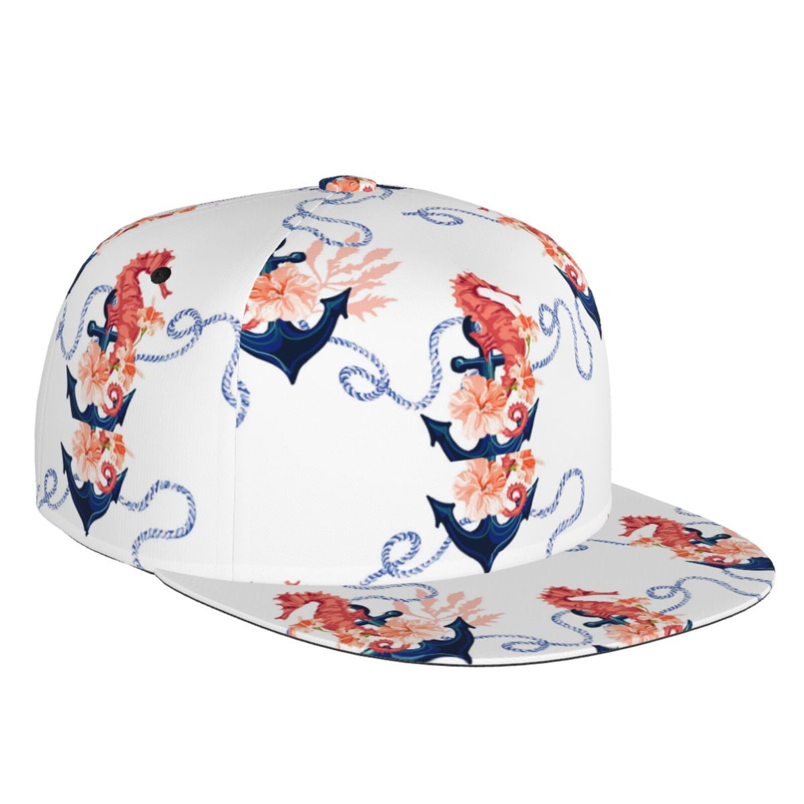 Baseball Cap - anchor hibiscus ropes sea horse Hats for Men/Women Low ...