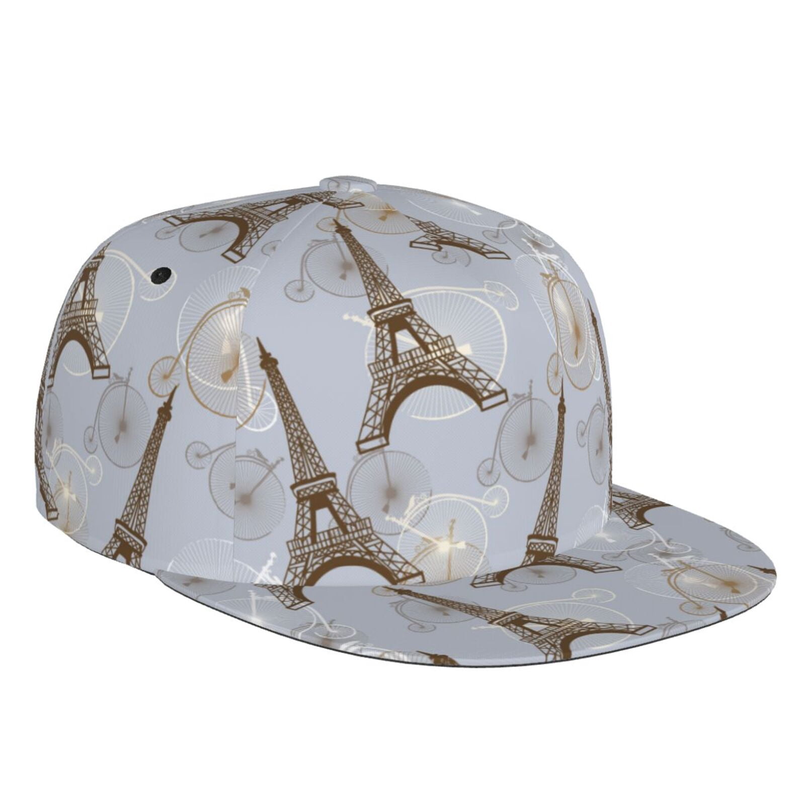 Baseball Cap bike Eiffel Tower Flat Brim Hats for Men and Women ...