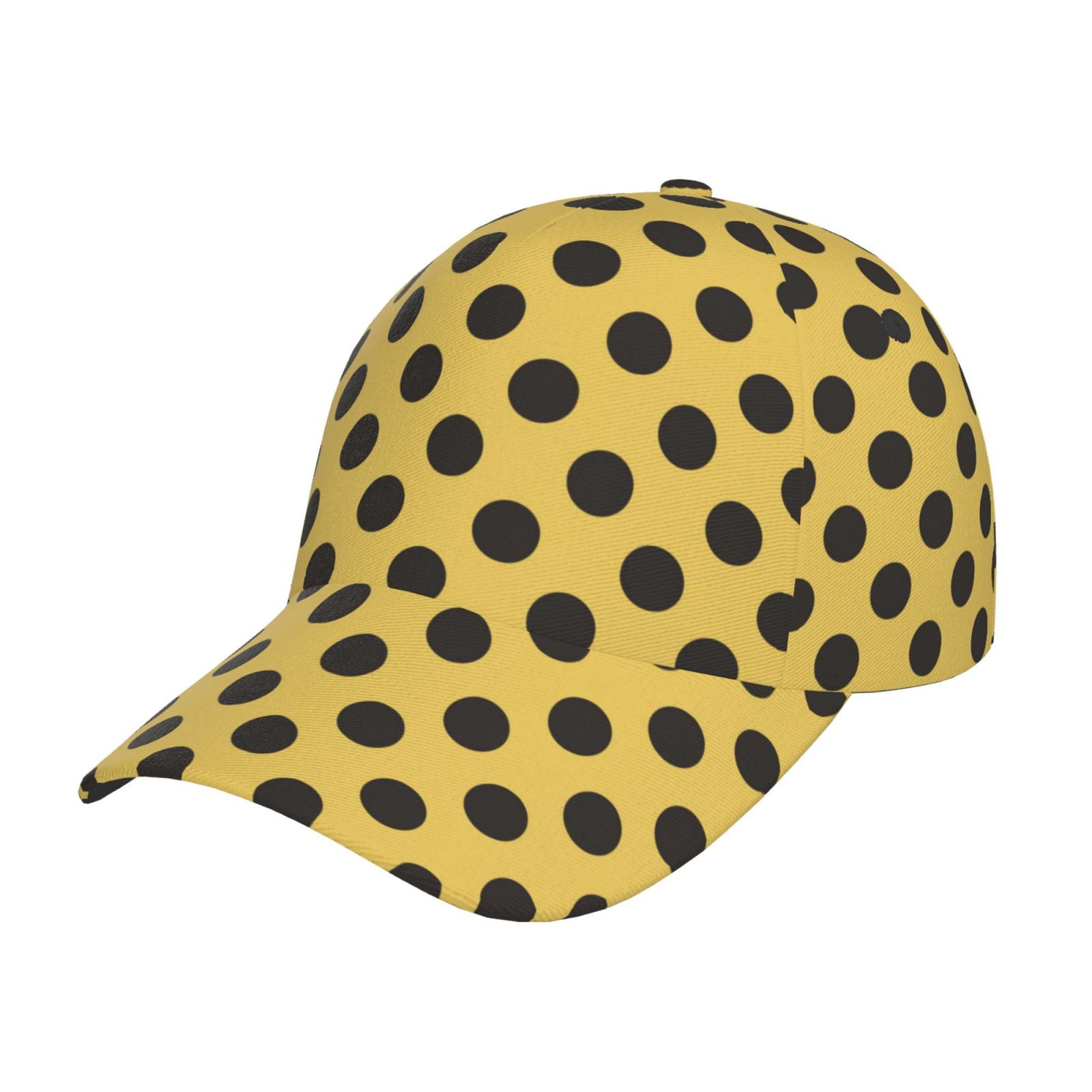 Baseball Cap, black polka dots yellow Sun Hats for Men Women ...