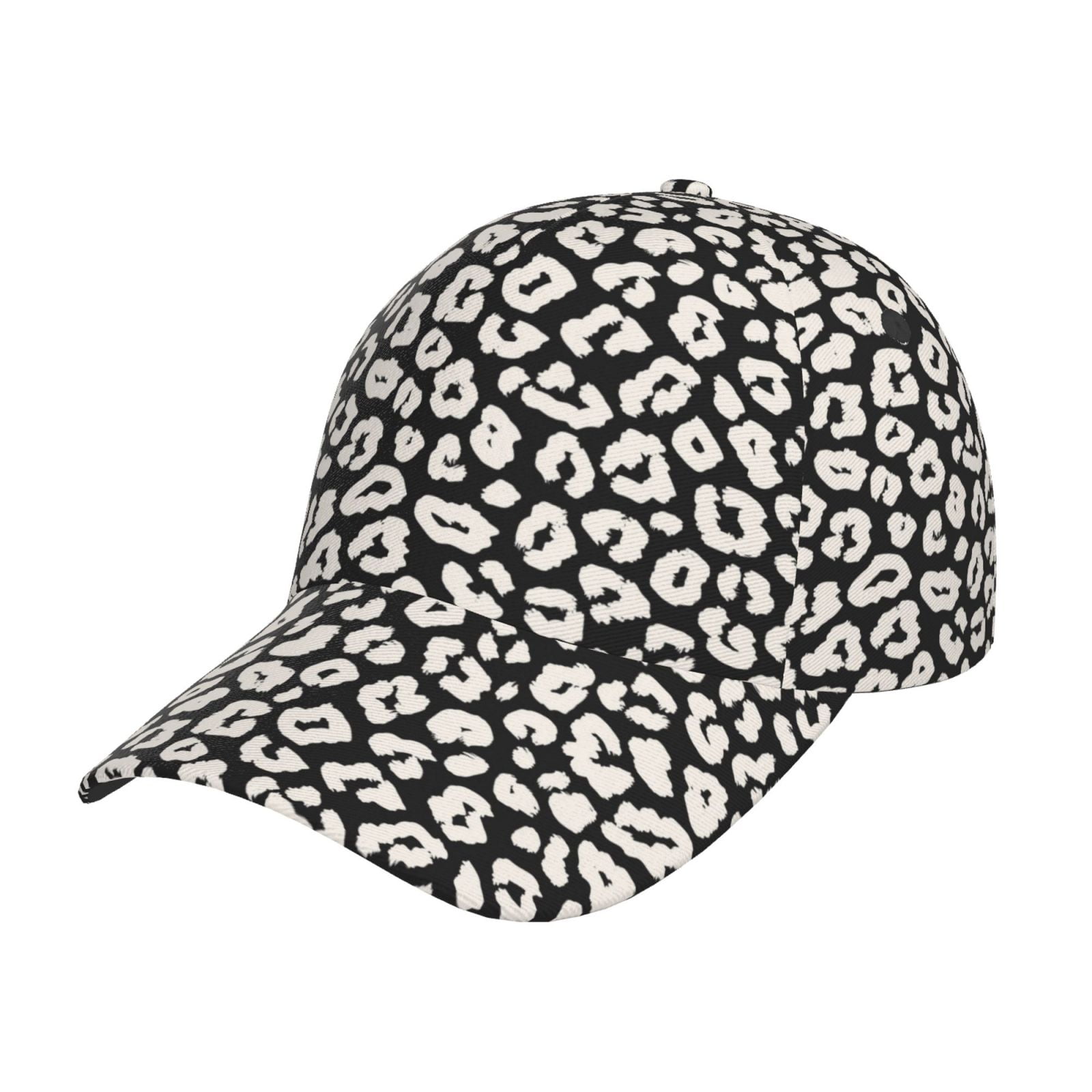 Baseball Cap - black white trendy Leopard Hats for Men Women Low ...