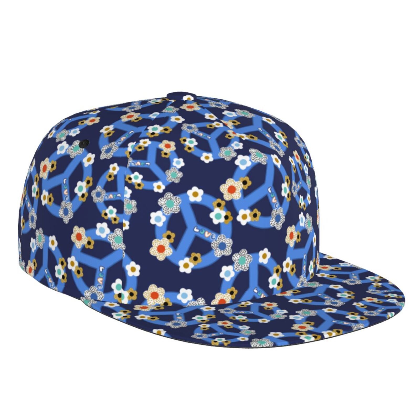 Baseball Cap - blue Peace sign flower Hats for Men/Women Low Profile ...