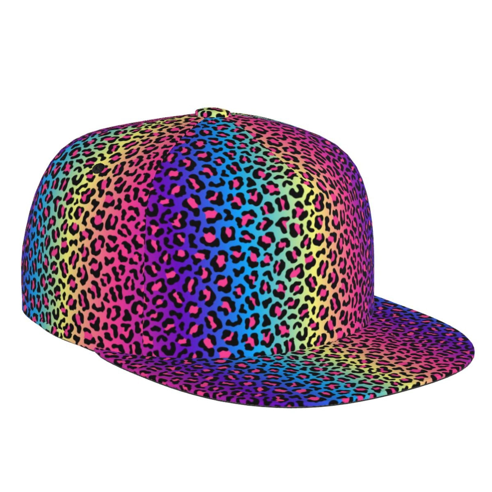 Baseball Cap - bright Leopard rainbow Hats for Men/Women Low Profile ...