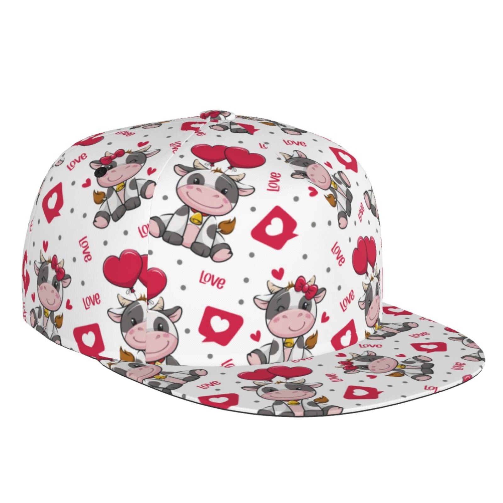 Baseball Cap caring cow Flat Brim Hats for Men and Women, Adjustable ...