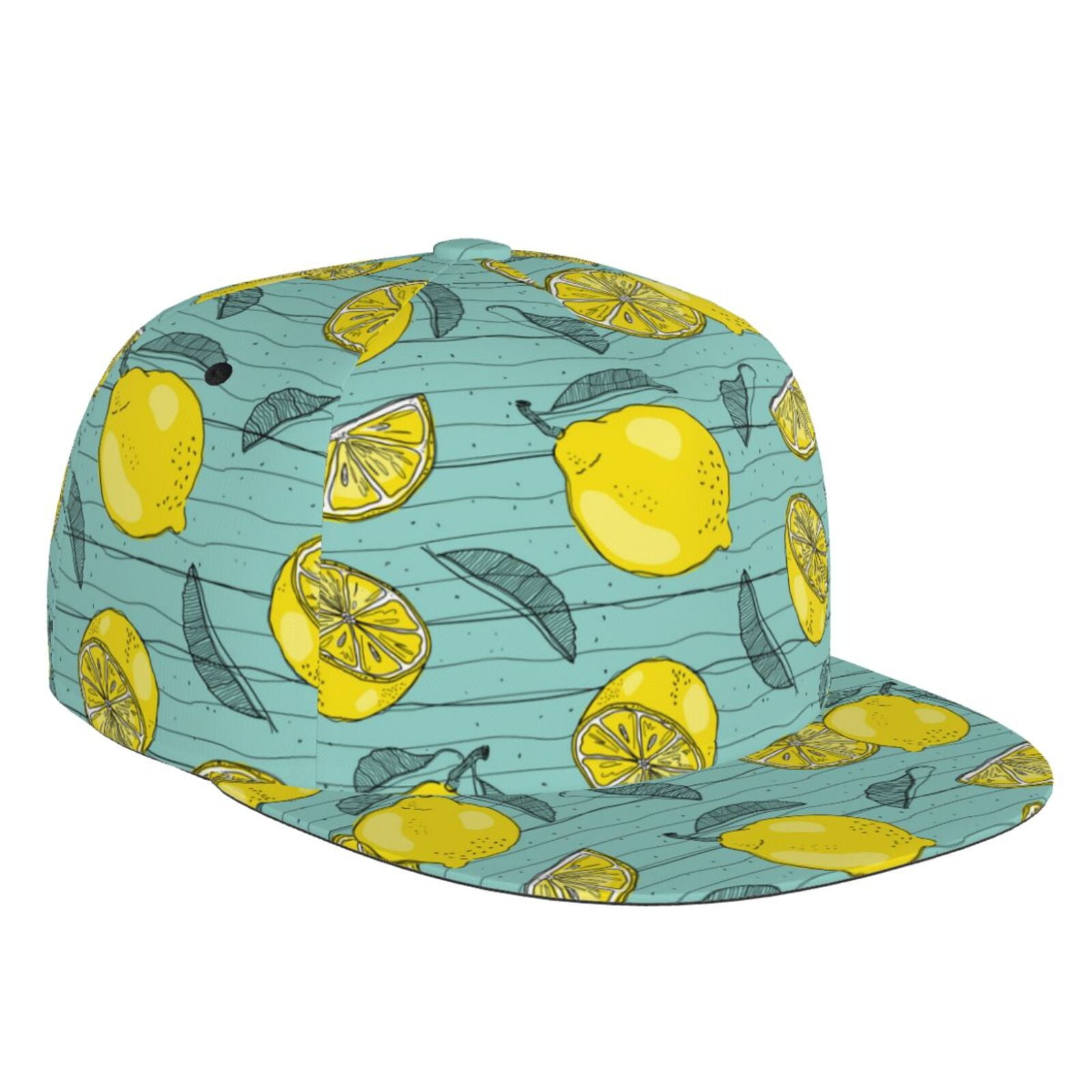 Baseball Cap cartoon Lemon yellow Flat Brim Hats for Men and Women ...