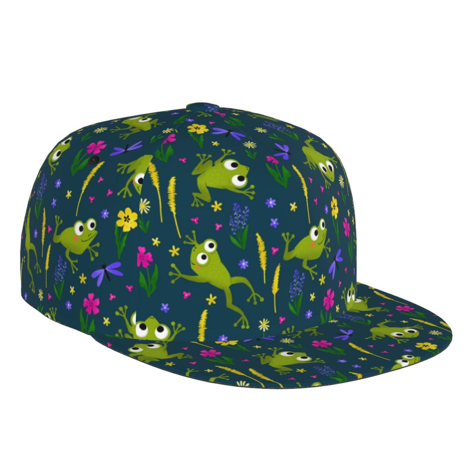 Baseball Cap - cartoon frogs flower navyblue Hats for Men/Women Low ...