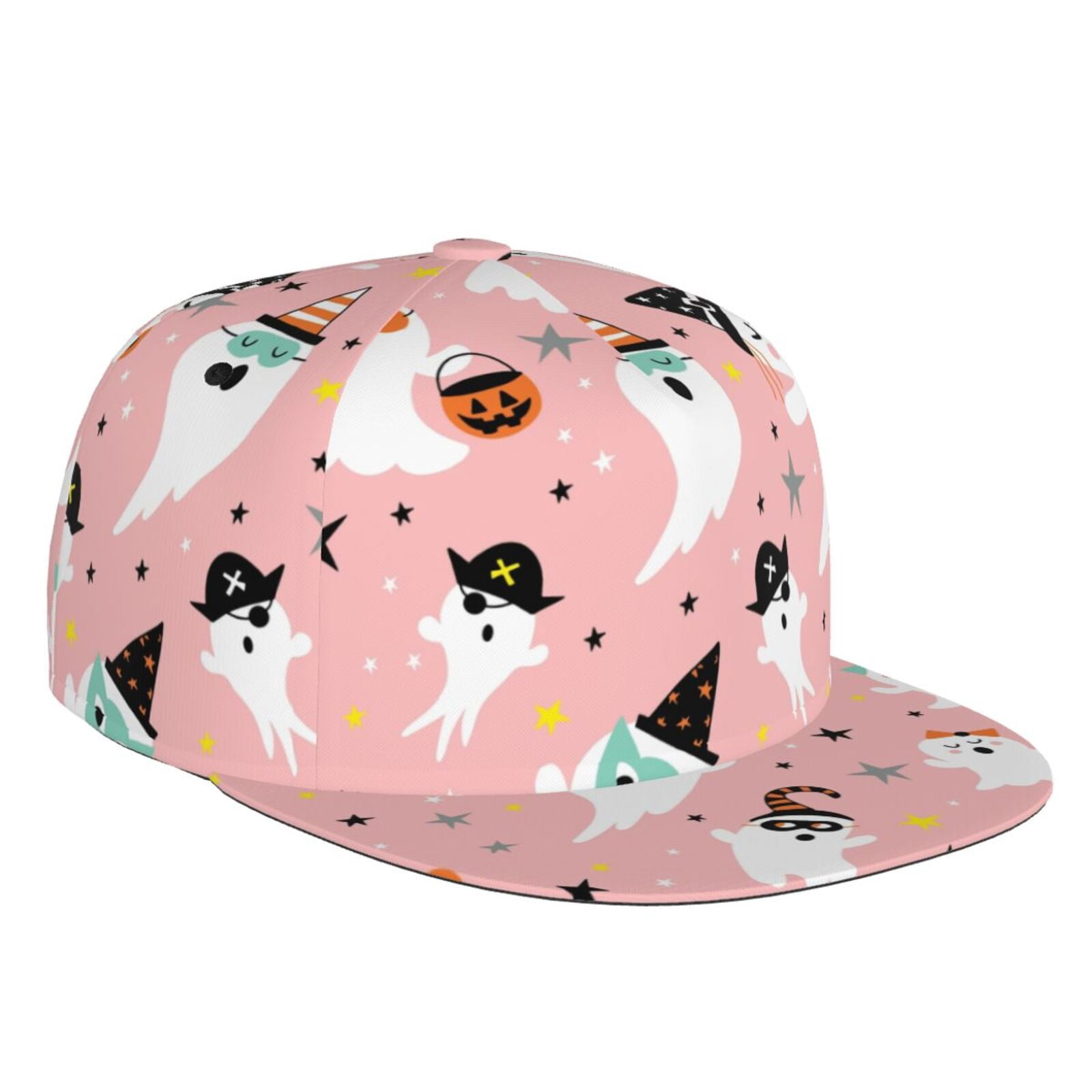 Baseball Cap cartoon ghost halloween Flat Brim Hats for Men and Women ...