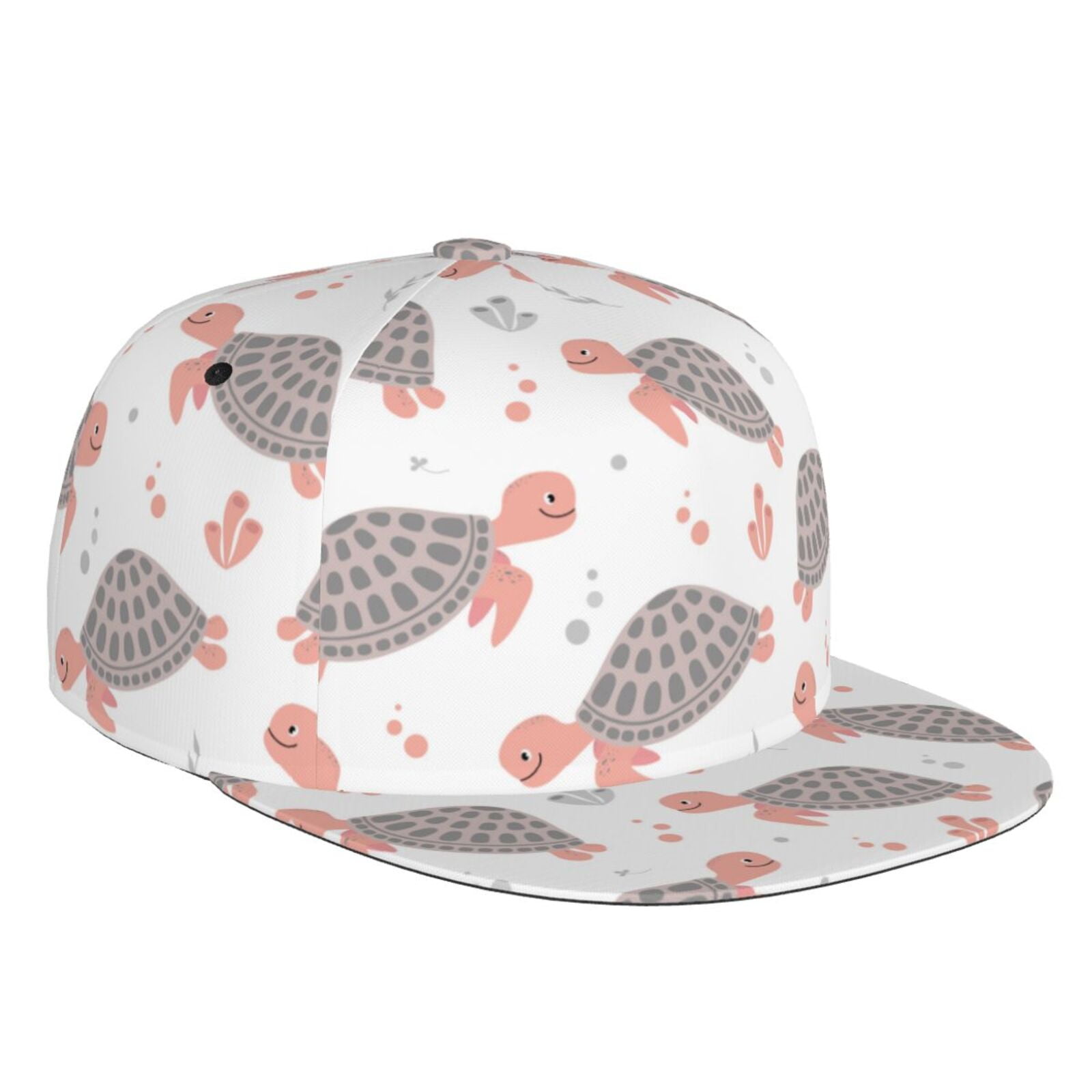 Baseball Cap cartoon sea turtles Flat Brim Hats for Men and Women ...