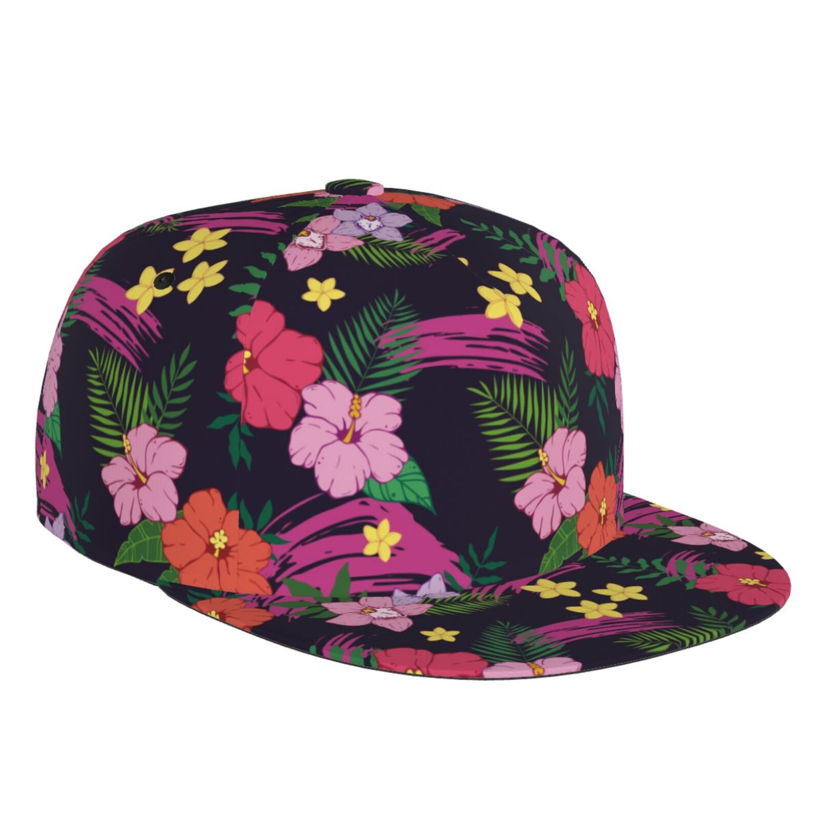 Baseball Cap colorful flowers_C Flat Brim Hats for Men and Women ...