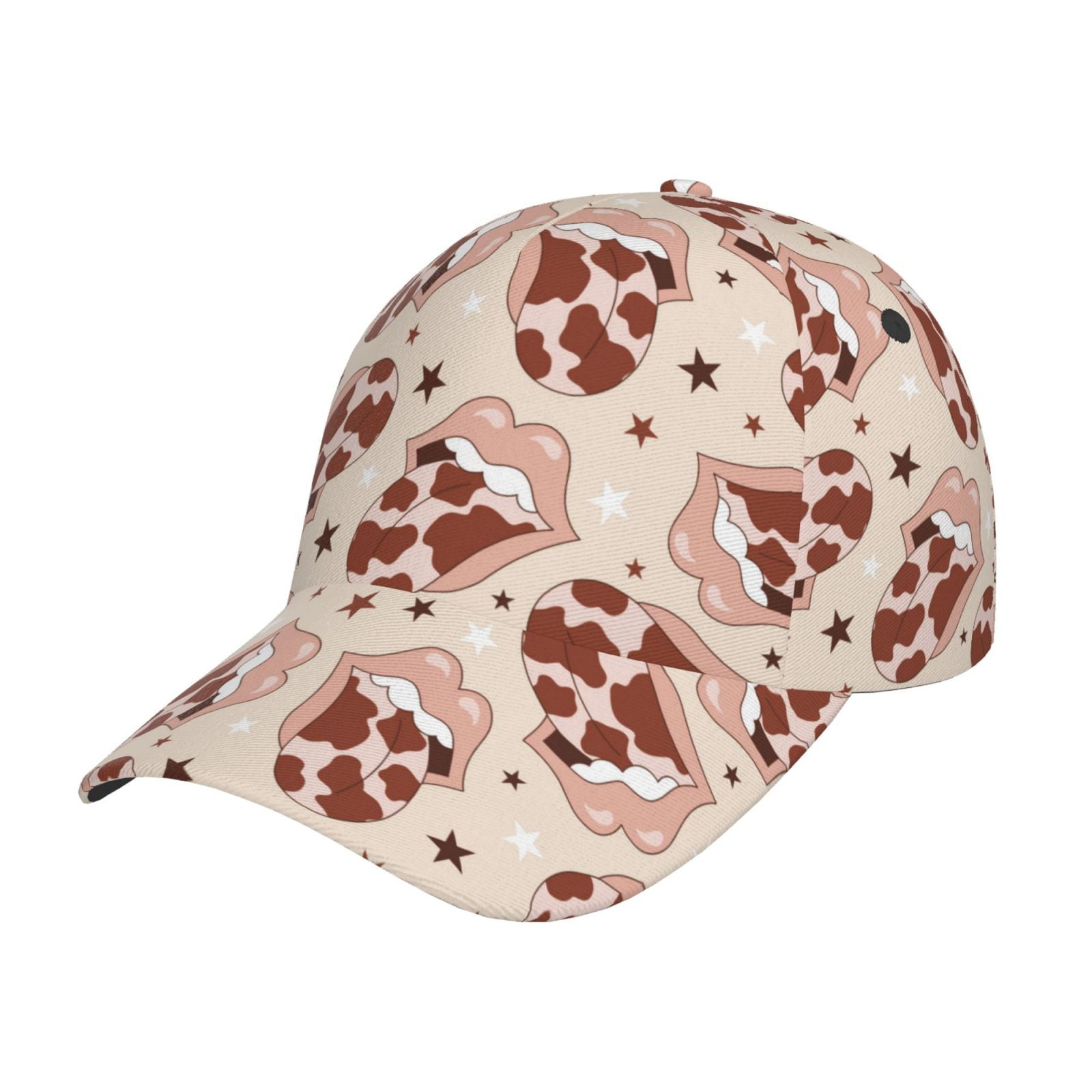 Baseball Cap - cowgirl lips cow spots print Adjustable Size Hats for ...