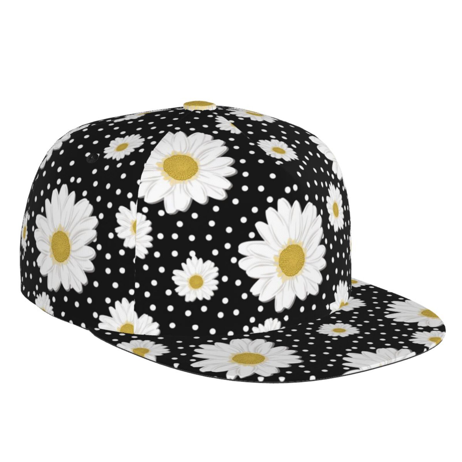 Baseball Cap - daisy flowers dotted black Hats for Men/Women Low ...