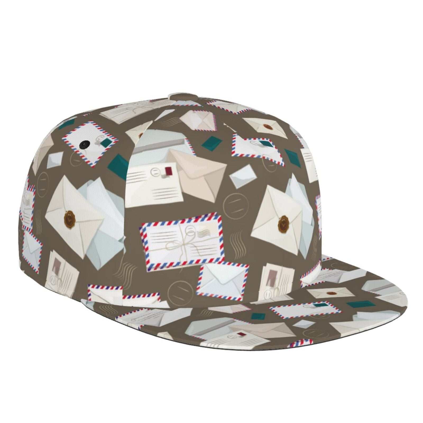 Baseball Cap envelope Pattern travel Flat Brim Hats for Men and Women ...