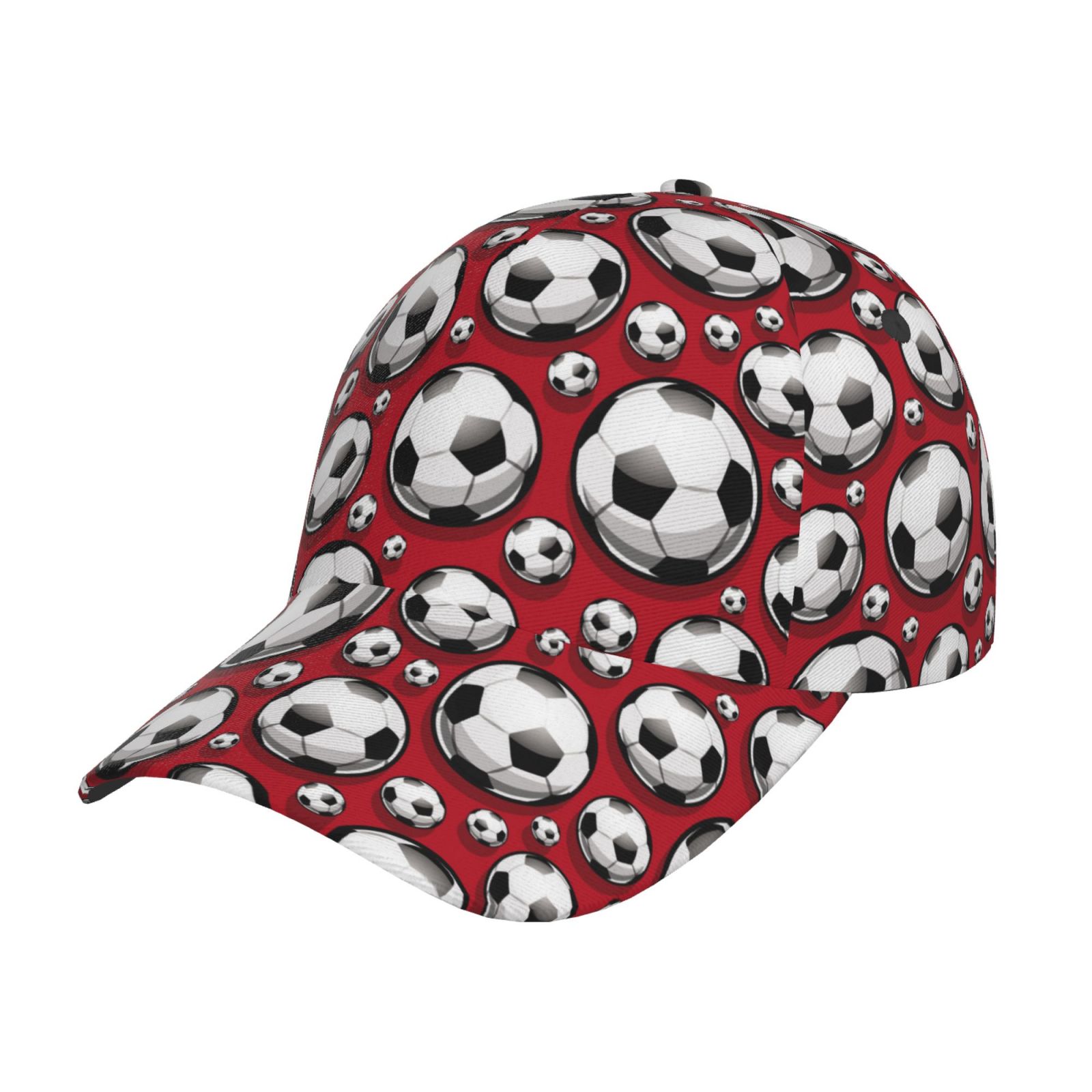 Baseball Cap - football soccer ball red Adjustable Size Hats for Men ...