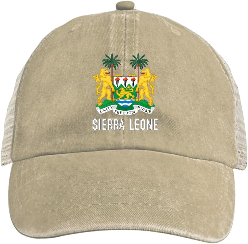 Baseball Cap for Men Women Coat of Arms of Sierra Leone Flag Emblem ...