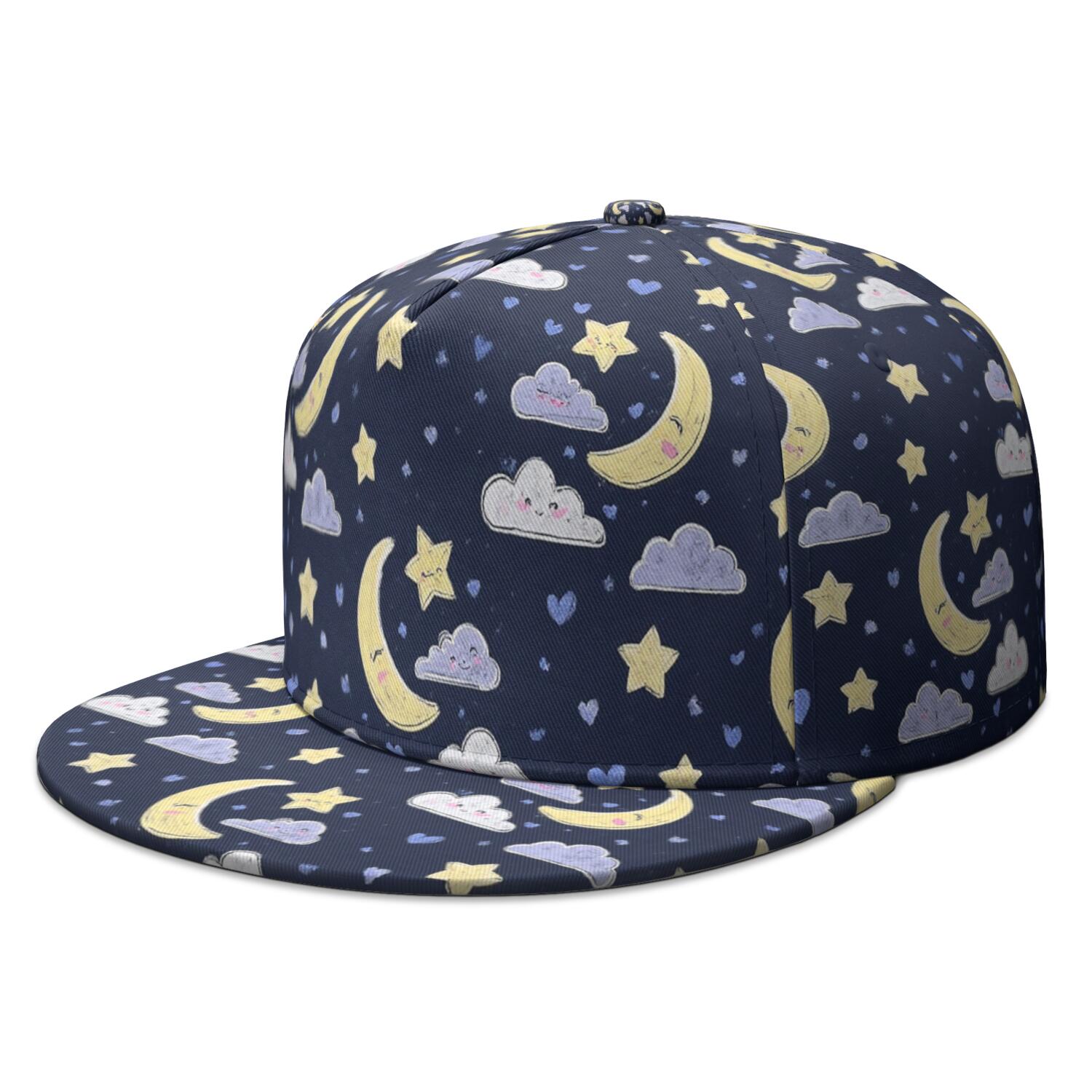 Baseball Cap for Men Women,Starry Night Sky, Moon, Aurora Lat Brim Cap ...
