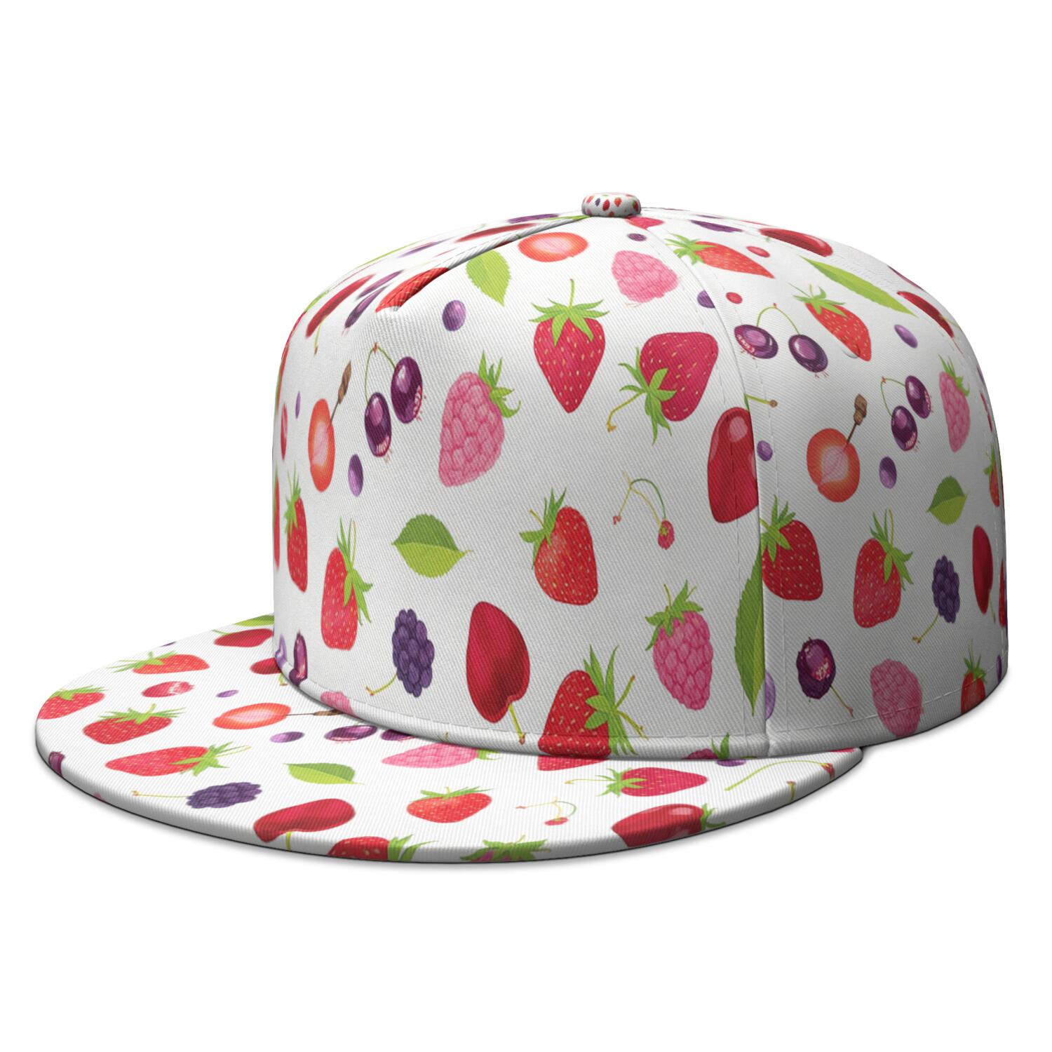 Baseball Cap for Men Women,Strawberry Lat Brim Cap Teens Adjustable ...