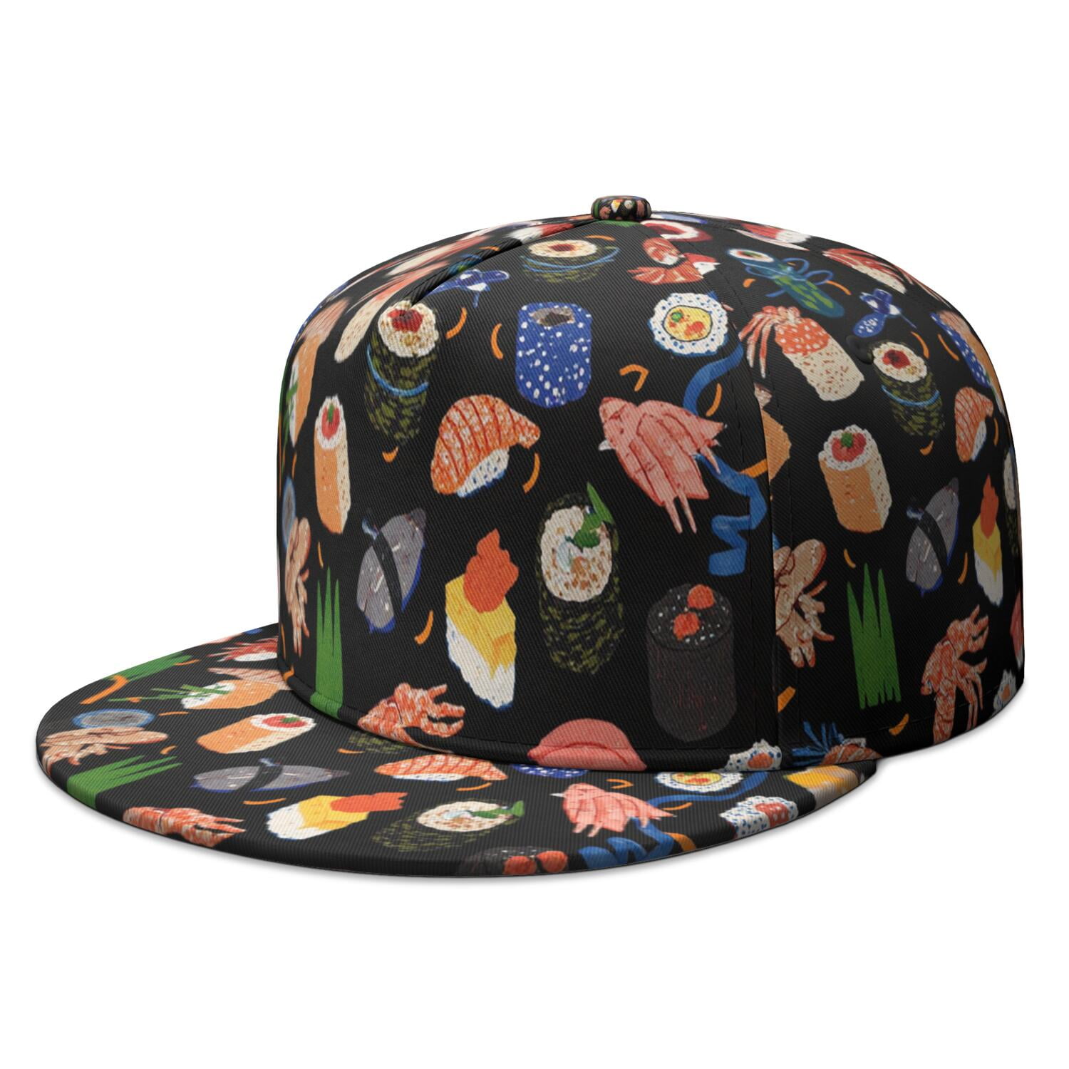 Baseball Cap for Men Women,Sushi Flat Bill Hats Teens Adjustable ...