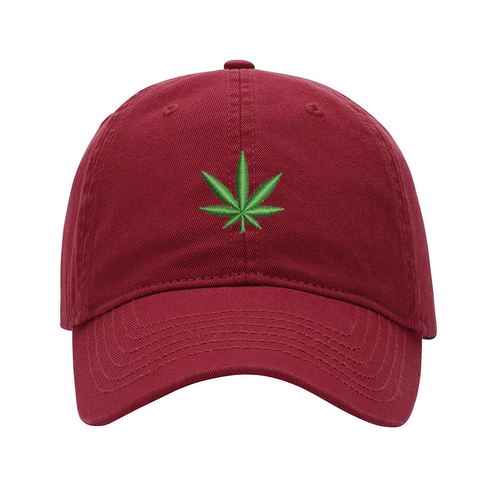Baseball Cap for Men Women Weed Embroidered Washed Cotton Dad Hat ...