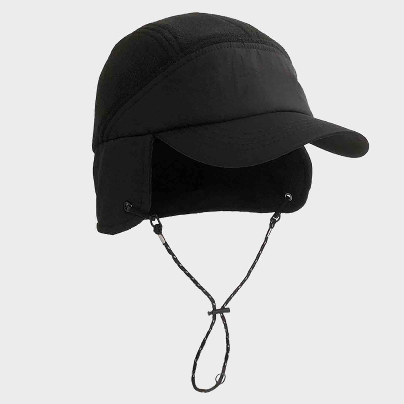 Baseball Cap for Men Women with Earflaps Thermal Warm Fleece Hats ...