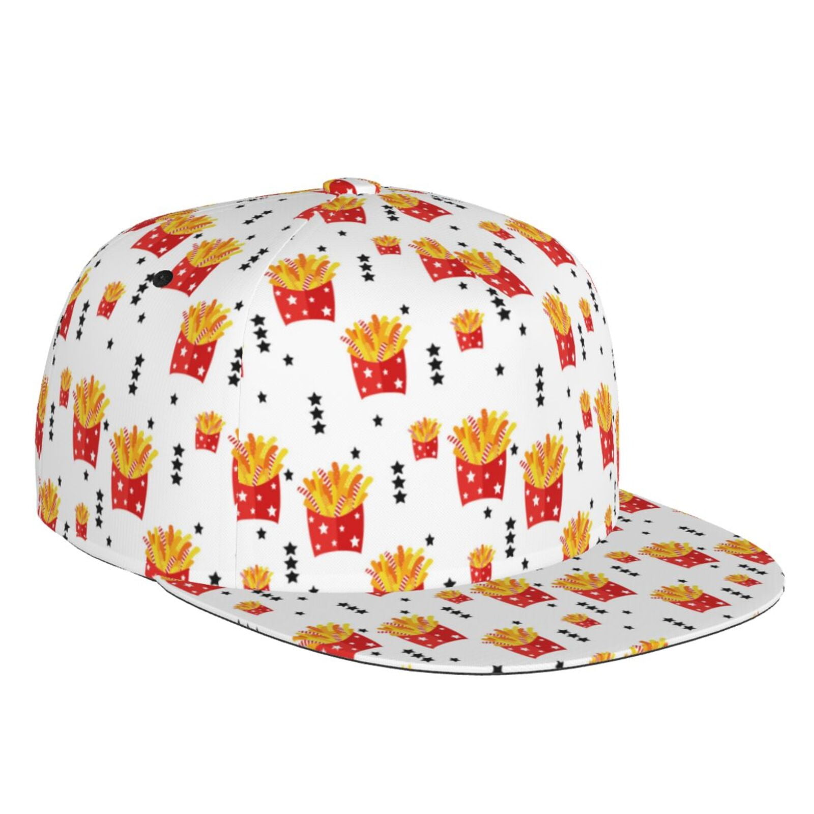 Baseball Cap fries Flat Brim Hats for Men and Women, Adjustable Trucker ...