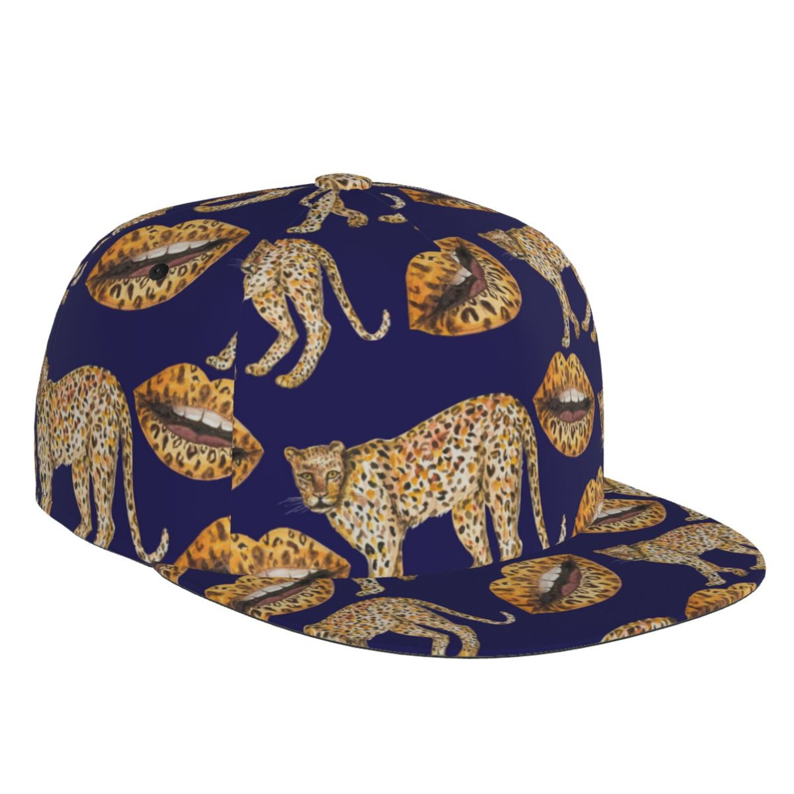 Baseball Cap - funny lip Leopard print blue Hats for Men/Women Low ...